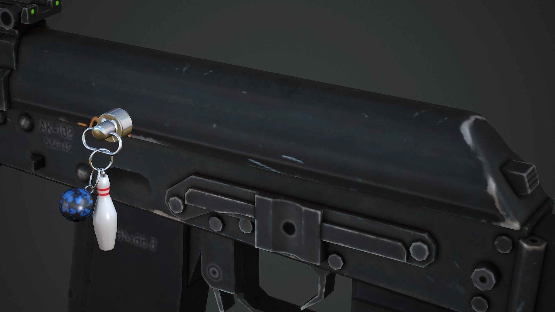 3D model Bowling Pin n Ball Weapon Charm - Low Poly Game Ready VR / AR ...