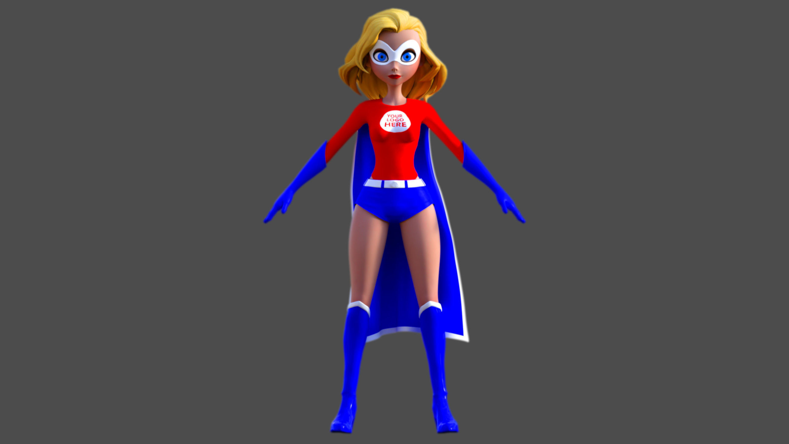 3D model Cartoon Girl SuperHeroine VR / AR / low-poly | CGTrader
