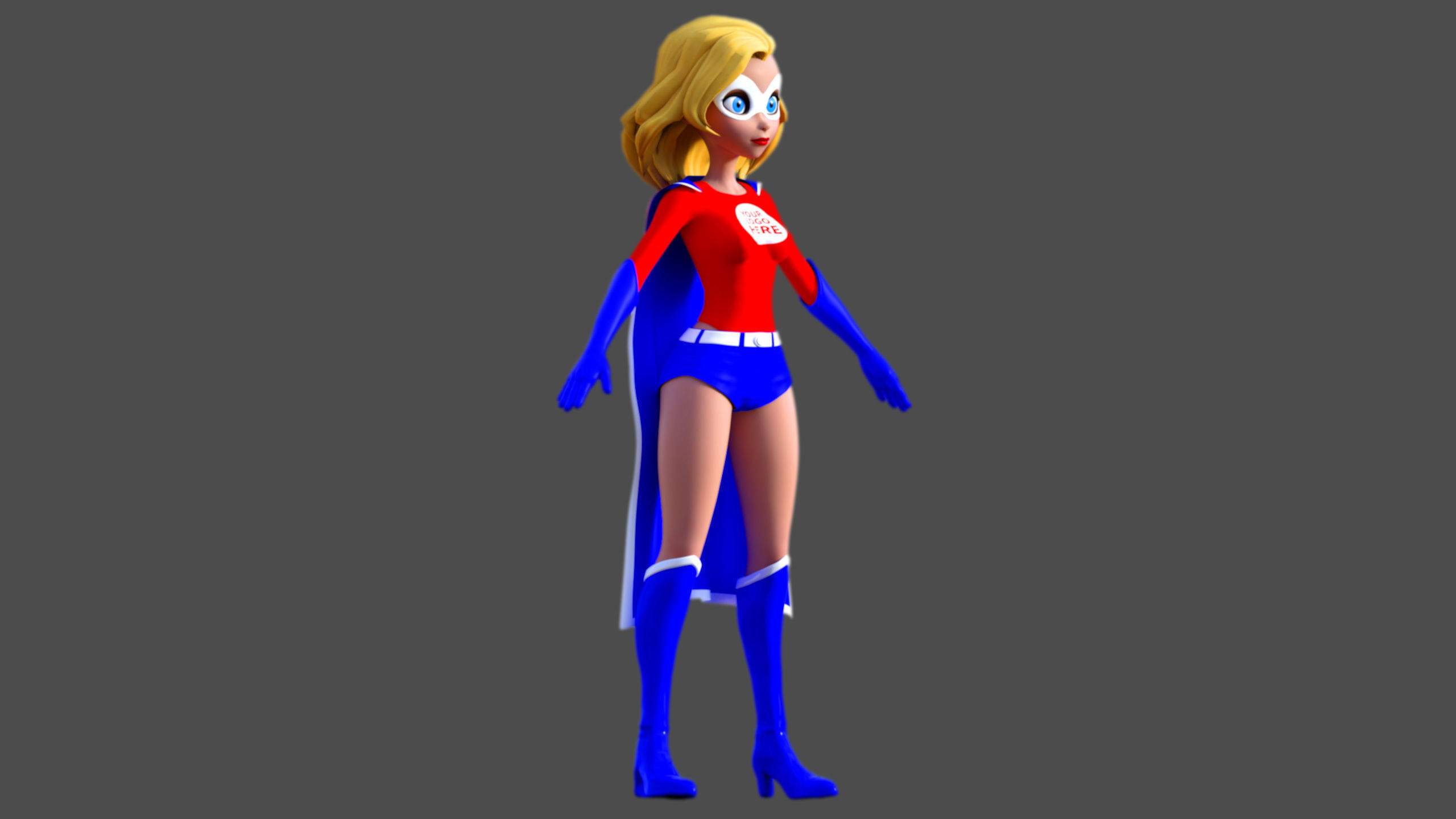 3D model Cartoon Girl SuperHeroine VR / AR / low-poly | CGTrader