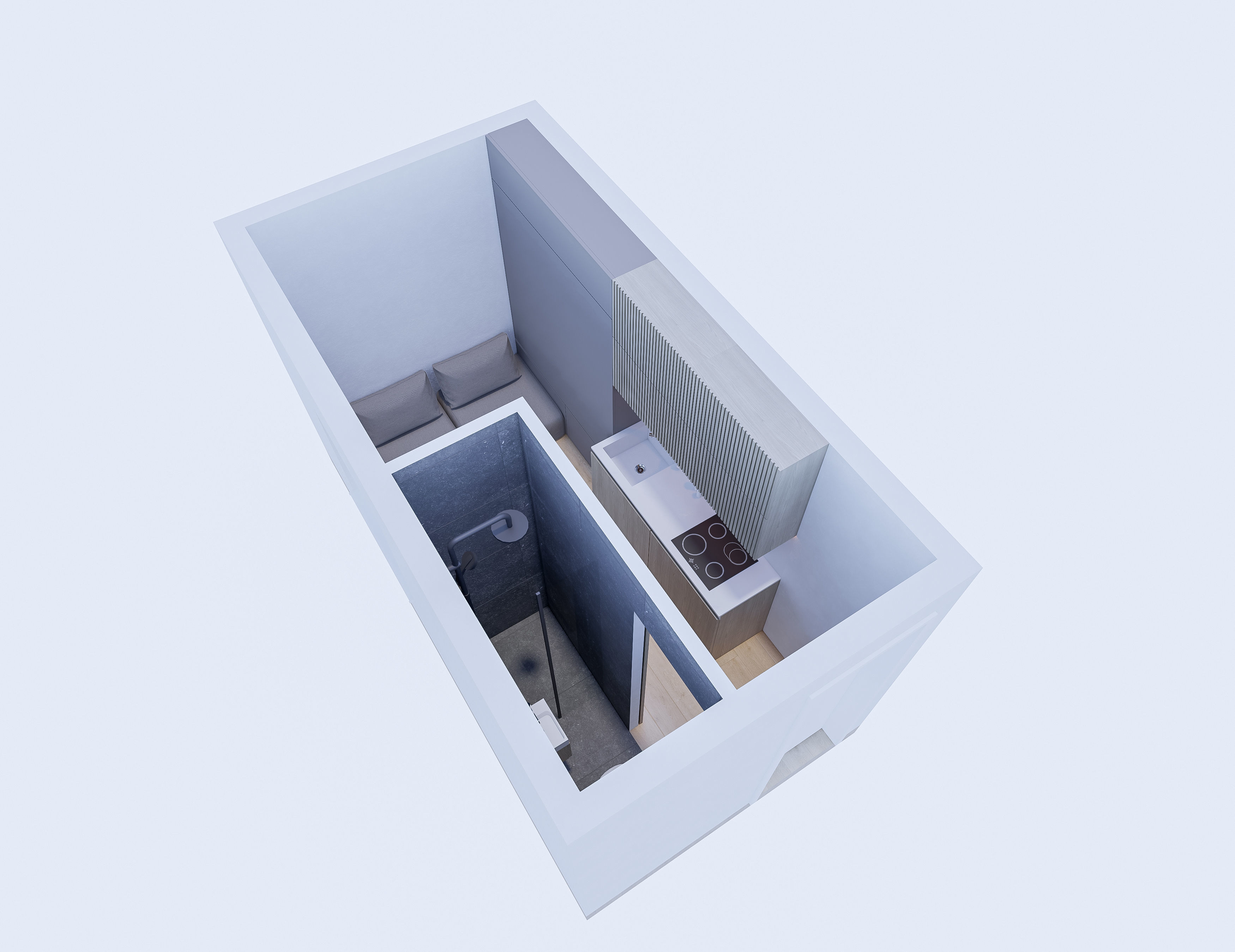 10 Square Meters Mini Apartment - Created in Revit 3D model | CGTrader
