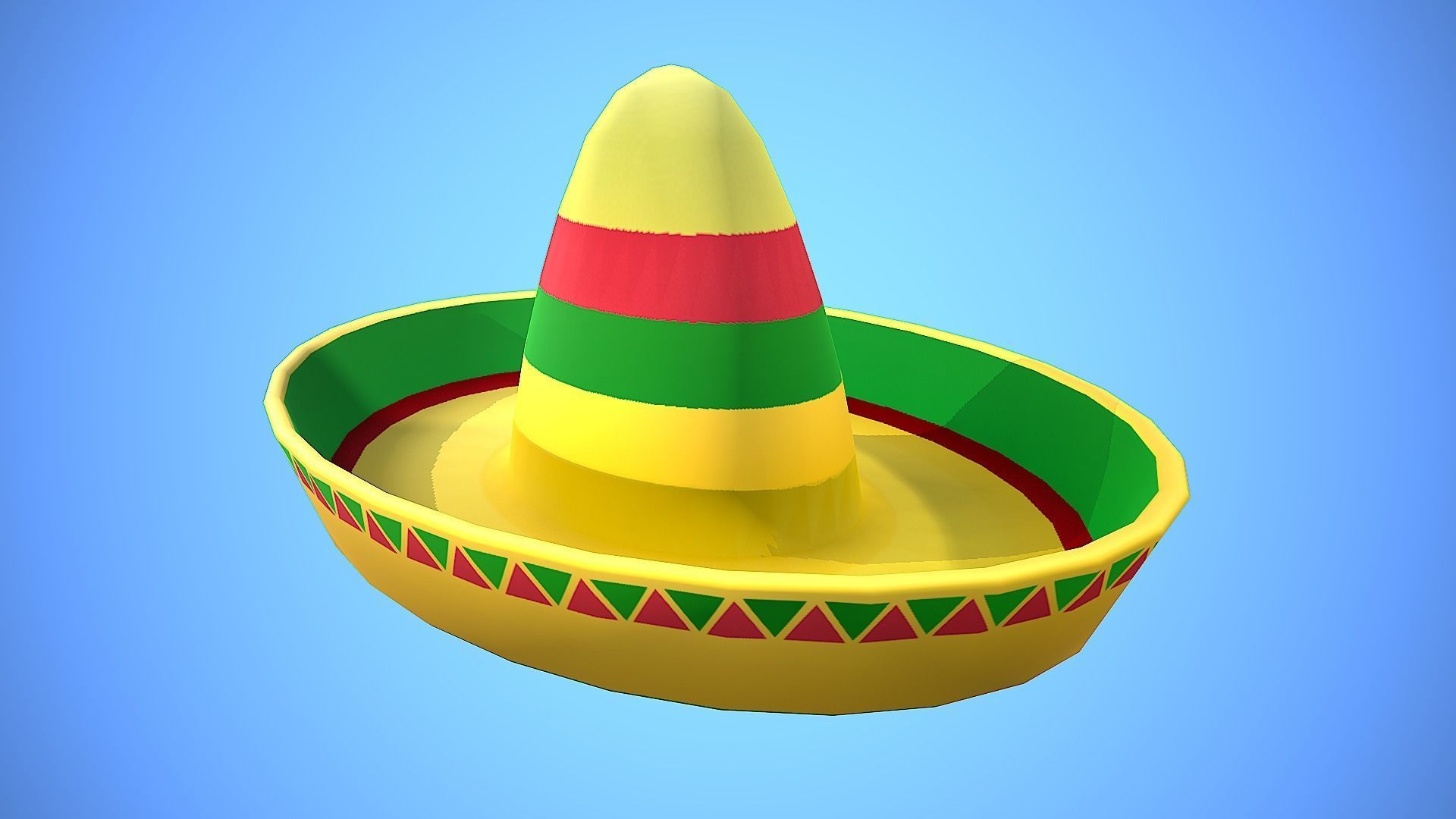 3D model MEXICAN HAT CARTOON STYLIZED VR / AR / low-poly | CGTrader