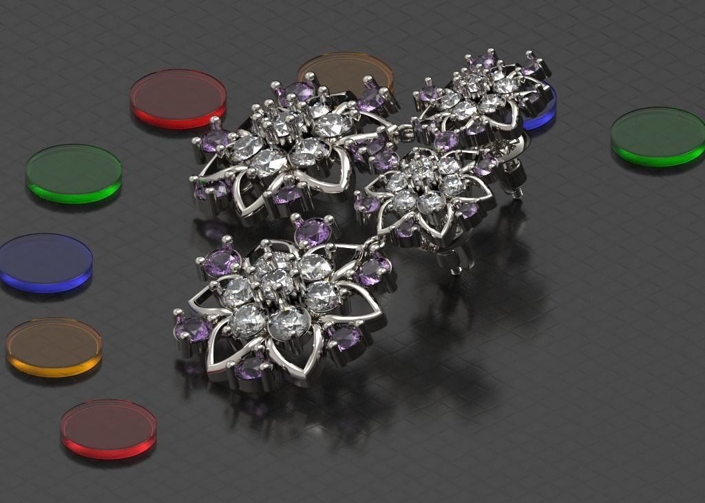 Earring 02 3D print model 3D model 3D printable | CGTrader
