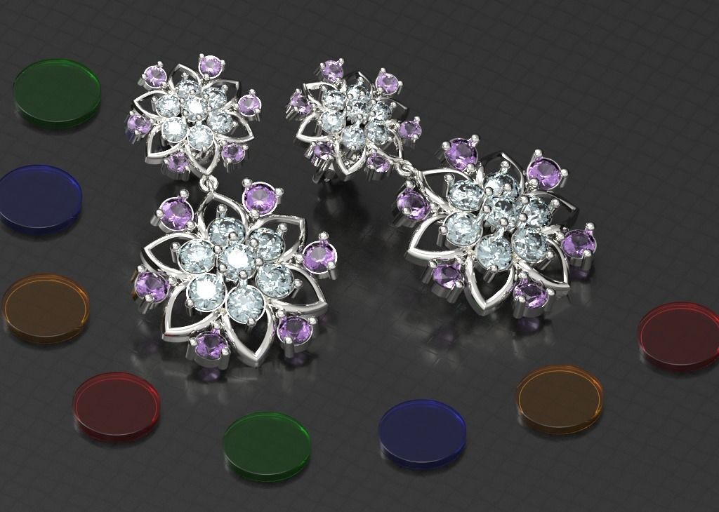 Earring 02 3D print model 3D model 3D printable | CGTrader