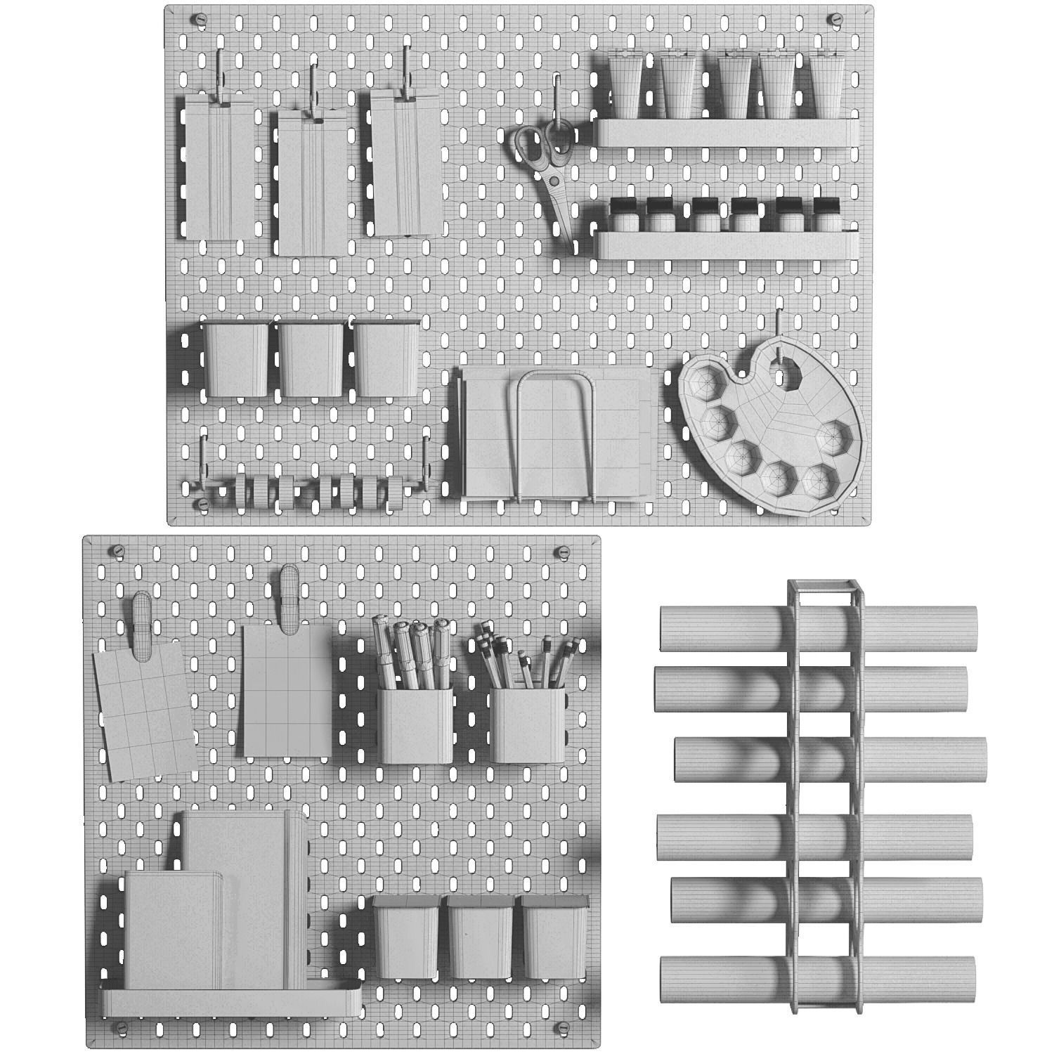 Ikea SKADIS Pegboard for Teenagers and Kids 3D model | CGTrader