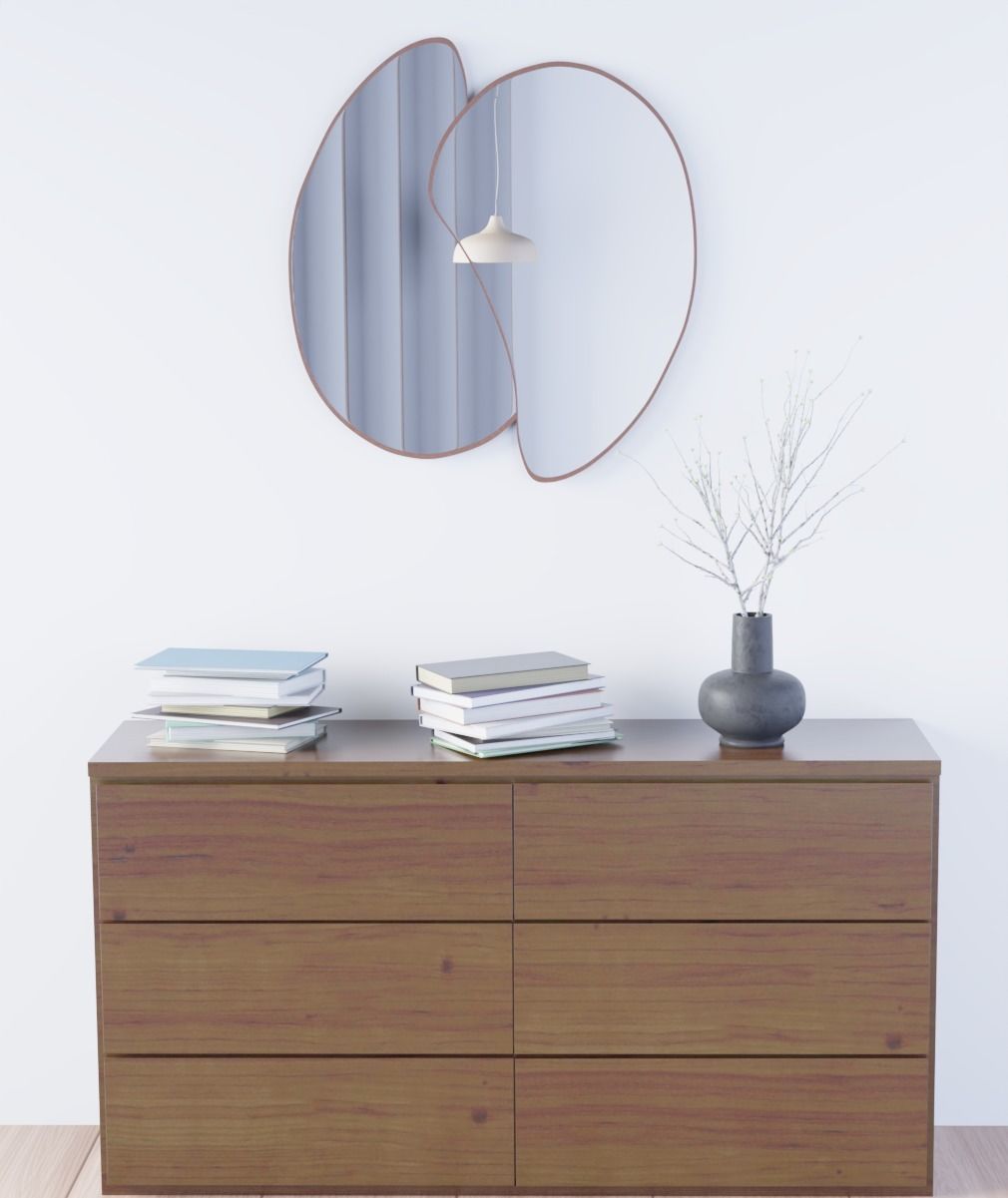 half rounded mirror 3D model animated | CGTrader