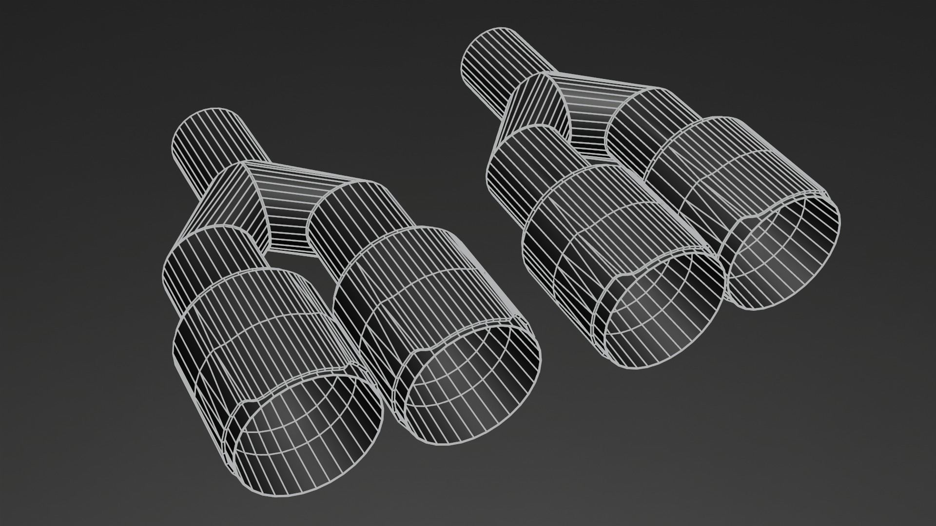 3D model Akrapovic Dual Exhaust Tips Left And Right VR / AR / low-poly ...