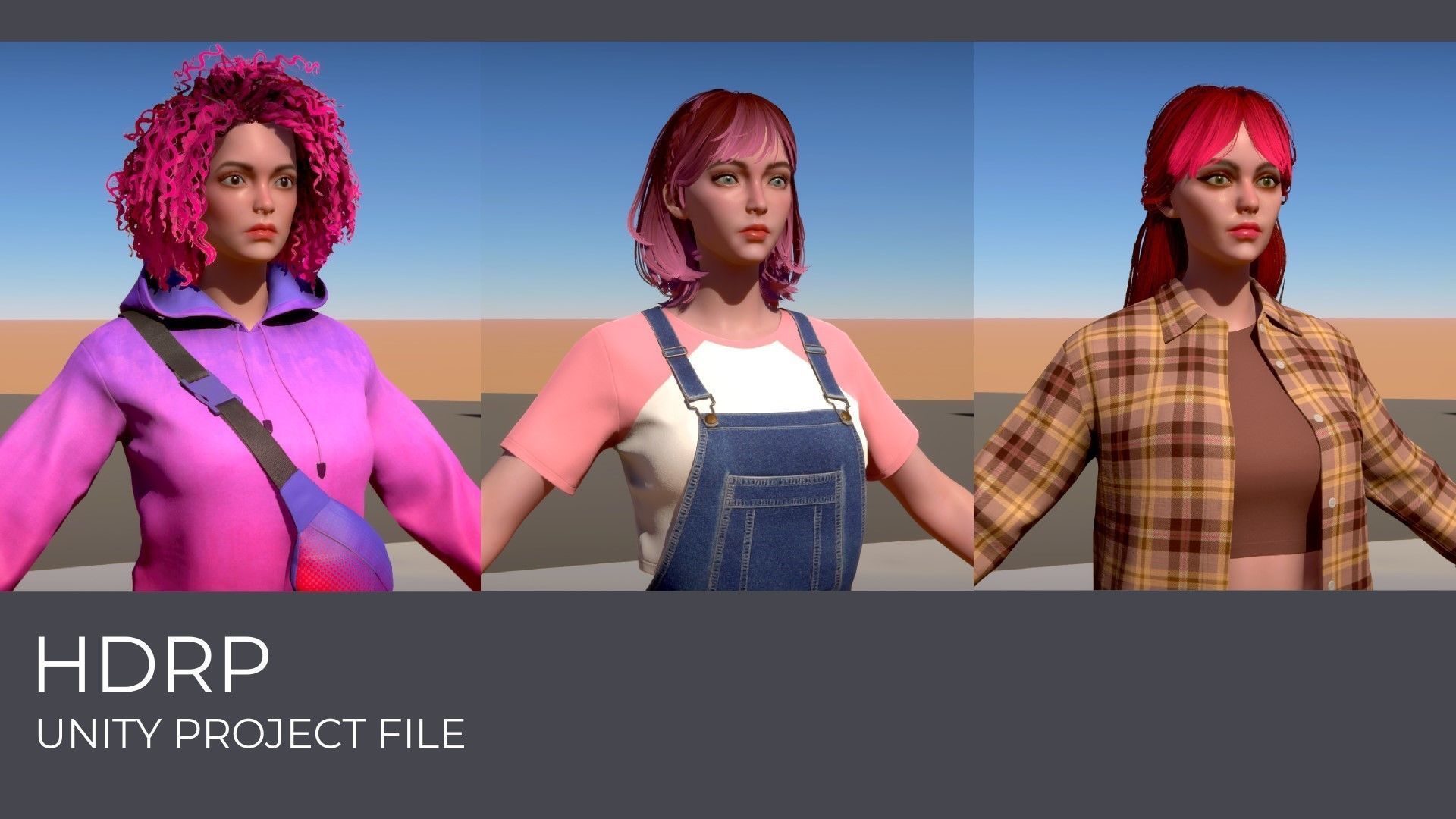 3D model Casual Wear Girls Pack 2-Streetwear Realistic Stylized ...