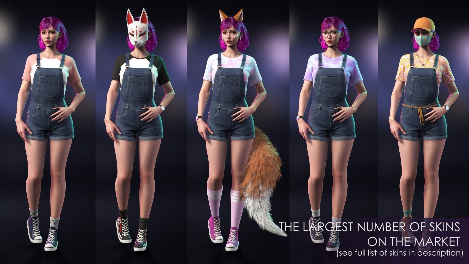 3D model Casual Wear Girls Pack 2-Streetwear Realistic Stylized ...