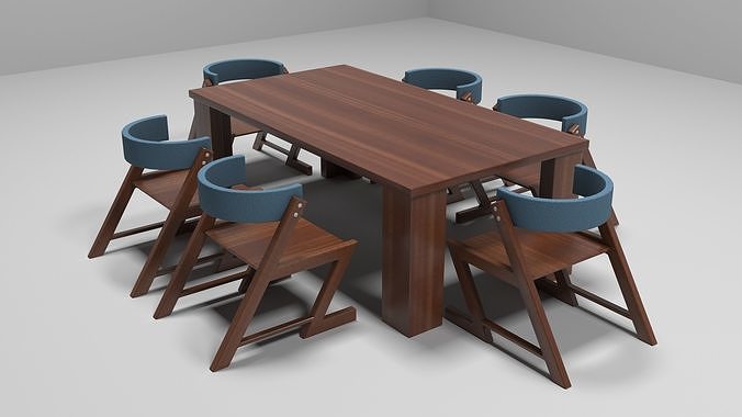 3D model Dining Set table and chairs VR / AR / low-poly | CGTrader