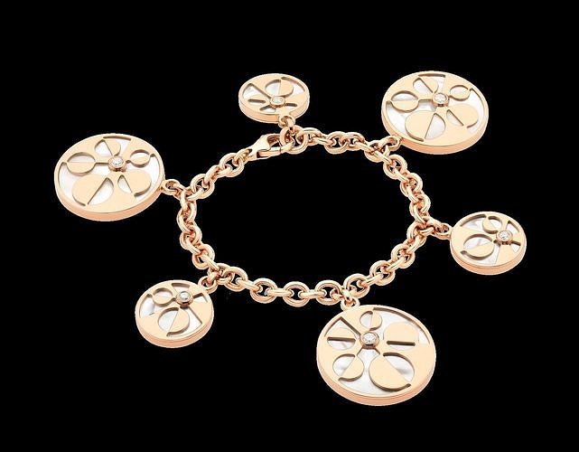 Bulgari Intarsio Diamond Mother of Pearl Charm Bracelet 3D model 3D ...