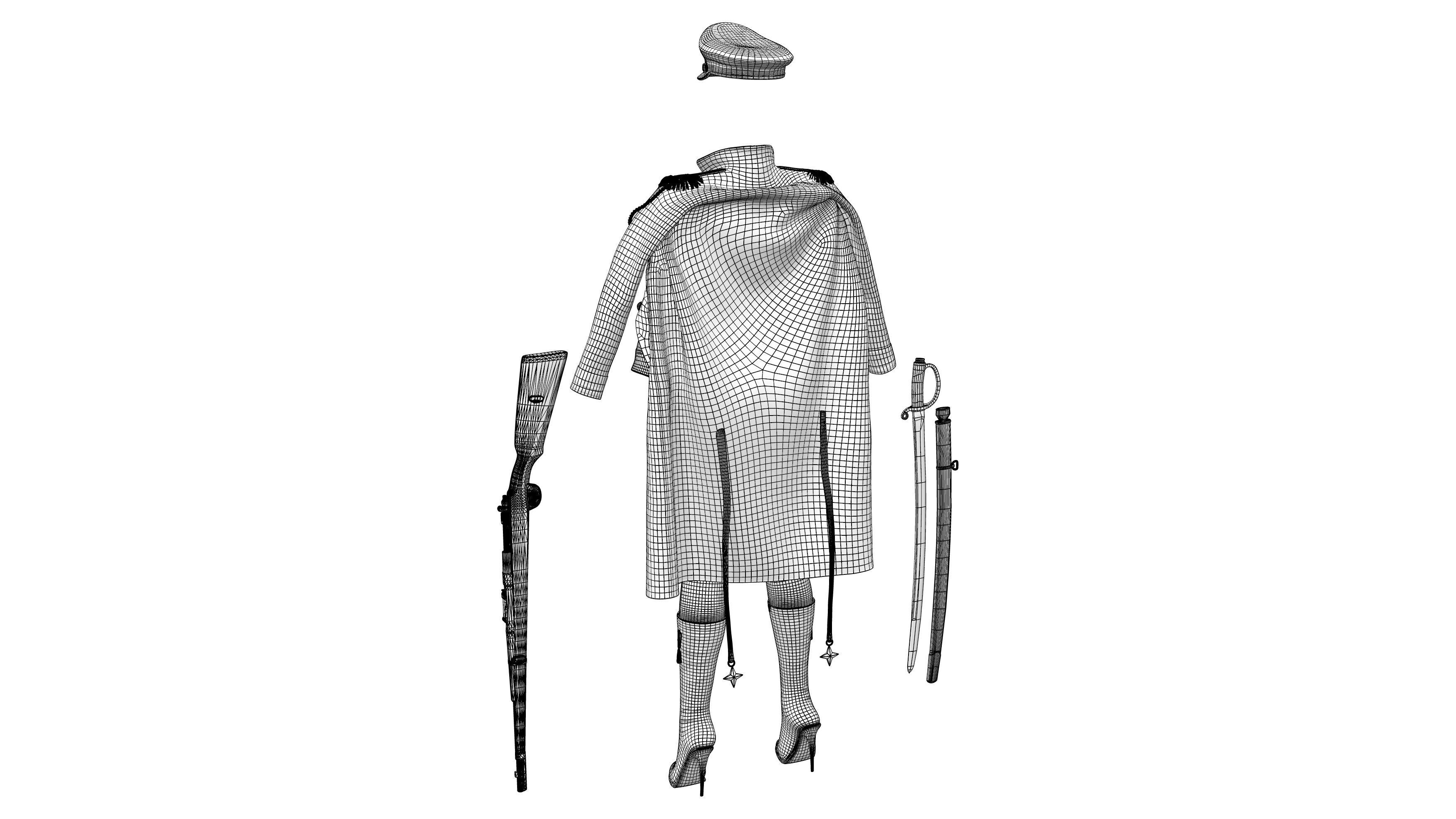 3d Model Full Futuristic Female Commander Outfit Vr Ar Low Poly