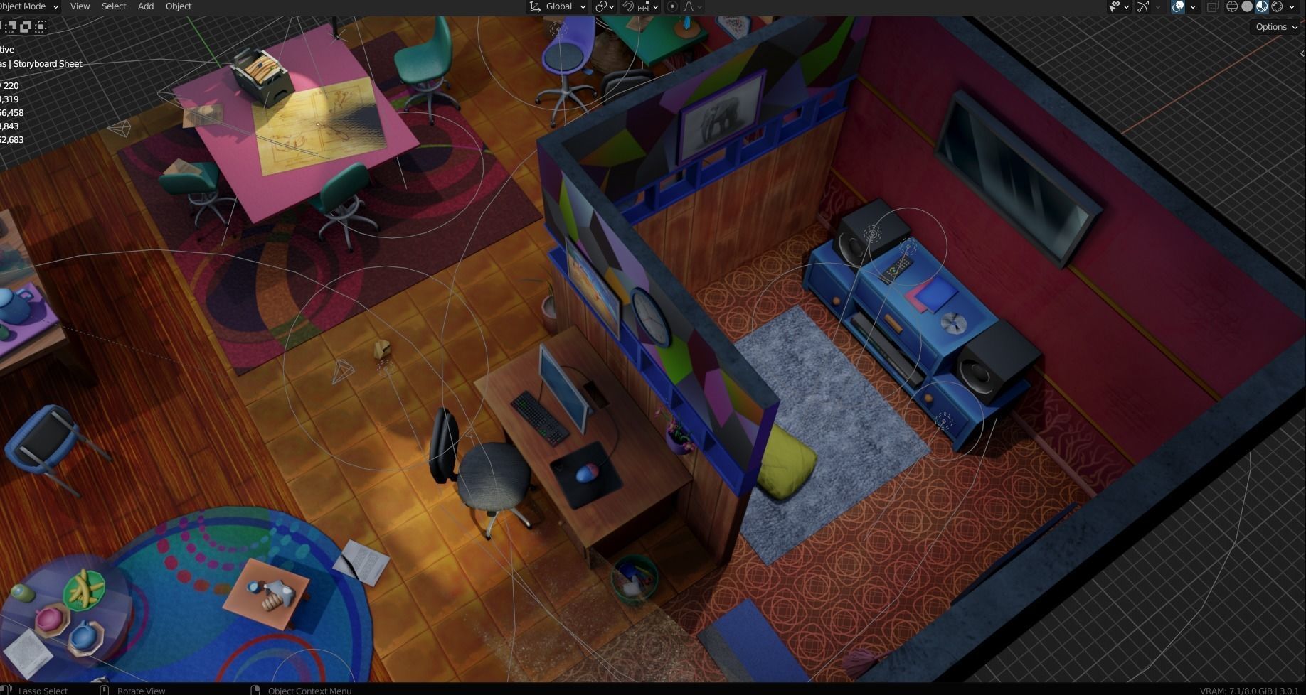 3D model Studio Office Interior LowPoly-Pack 121-UniqueMeshes VR / AR / low-poly | CGTrader