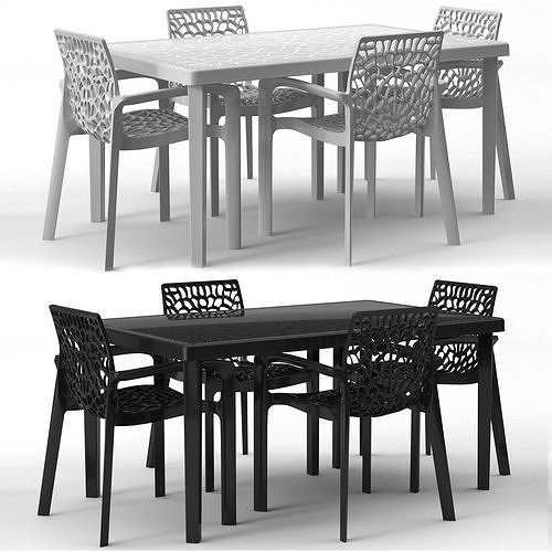 Set armchair and table Gruvyer by Grand Soleil 3D model | CGTrader