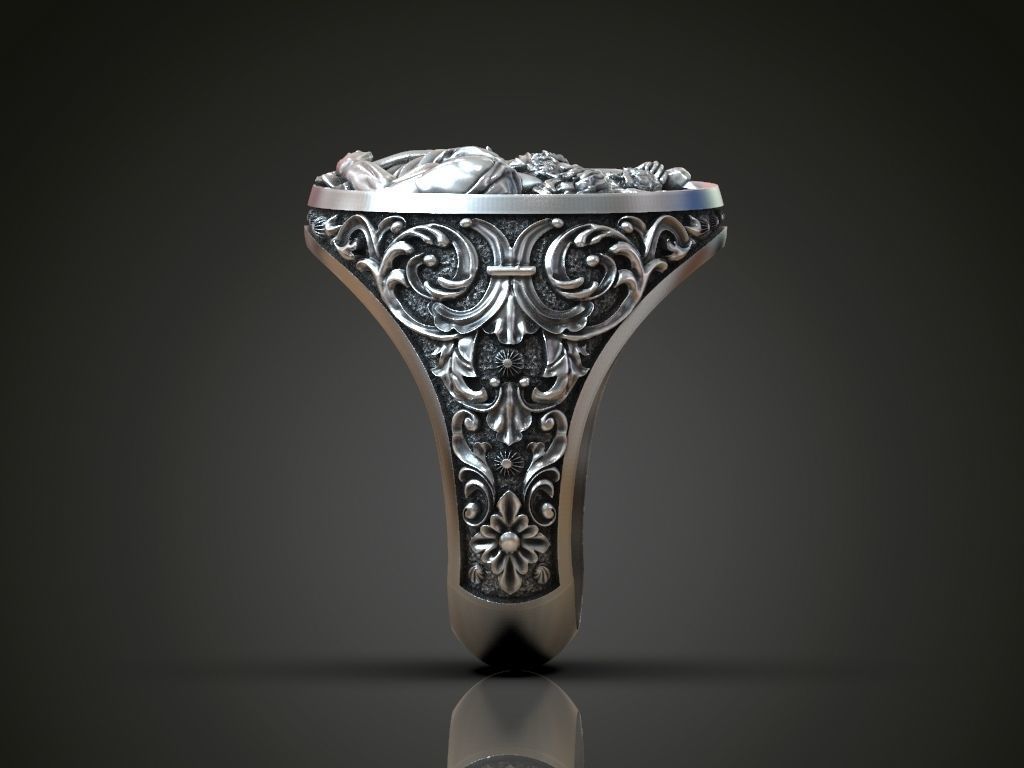 Ring Saint Christopher and baby Jesus 3D model 3D printable | CGTrader
