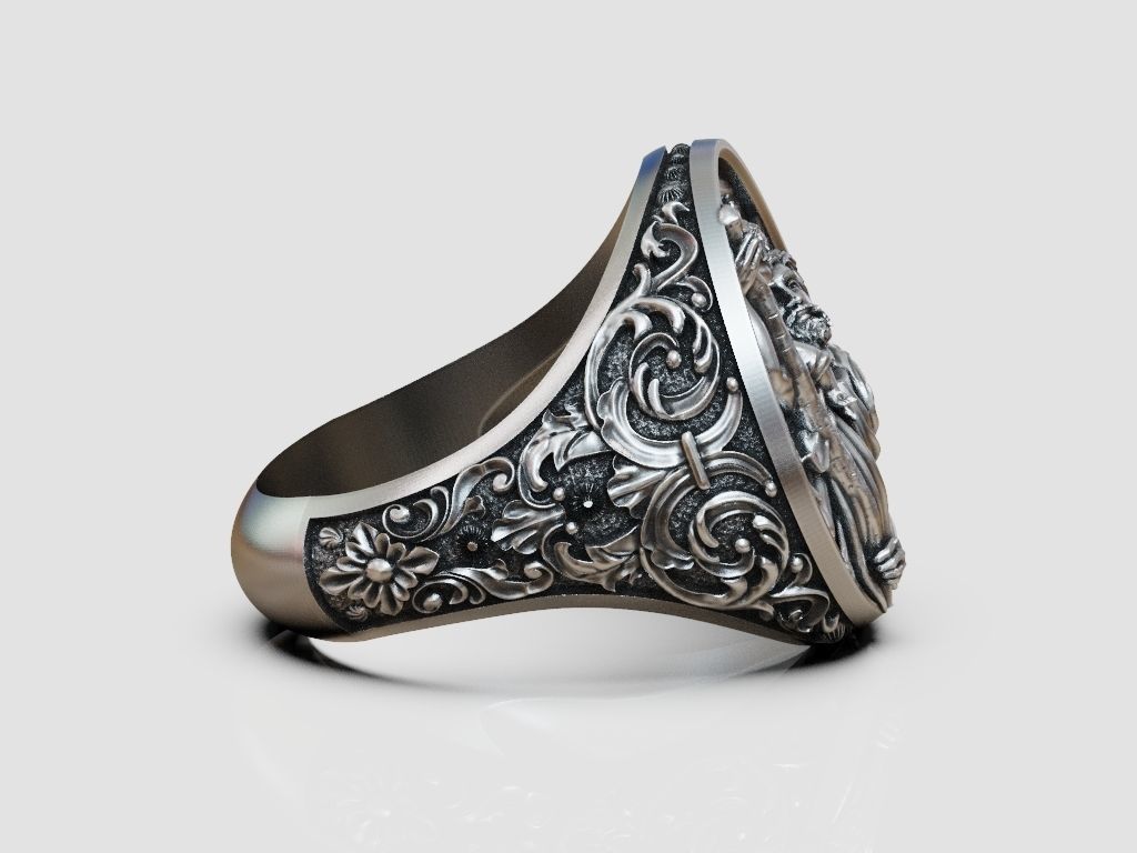Ring Saint Christopher and baby Jesus 3D model 3D printable | CGTrader