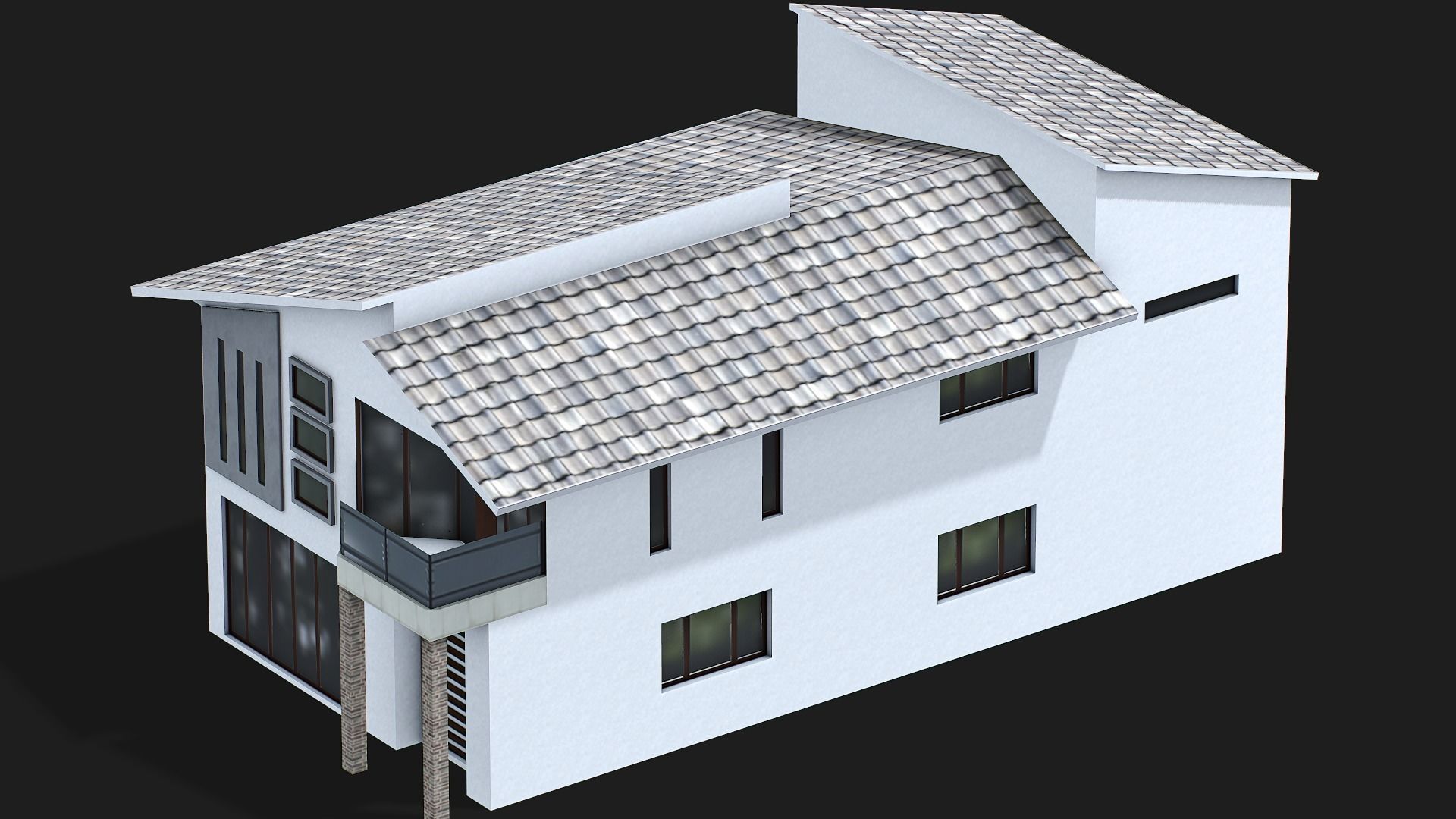 3D model Modern Private House 01 - Low Poly Game Ready VR / AR / low ...