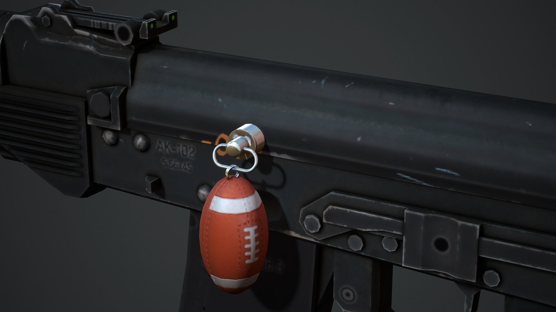 3D model Rugby Ball Weapon Charm - Low Poly Game Ready VR / AR / low ...