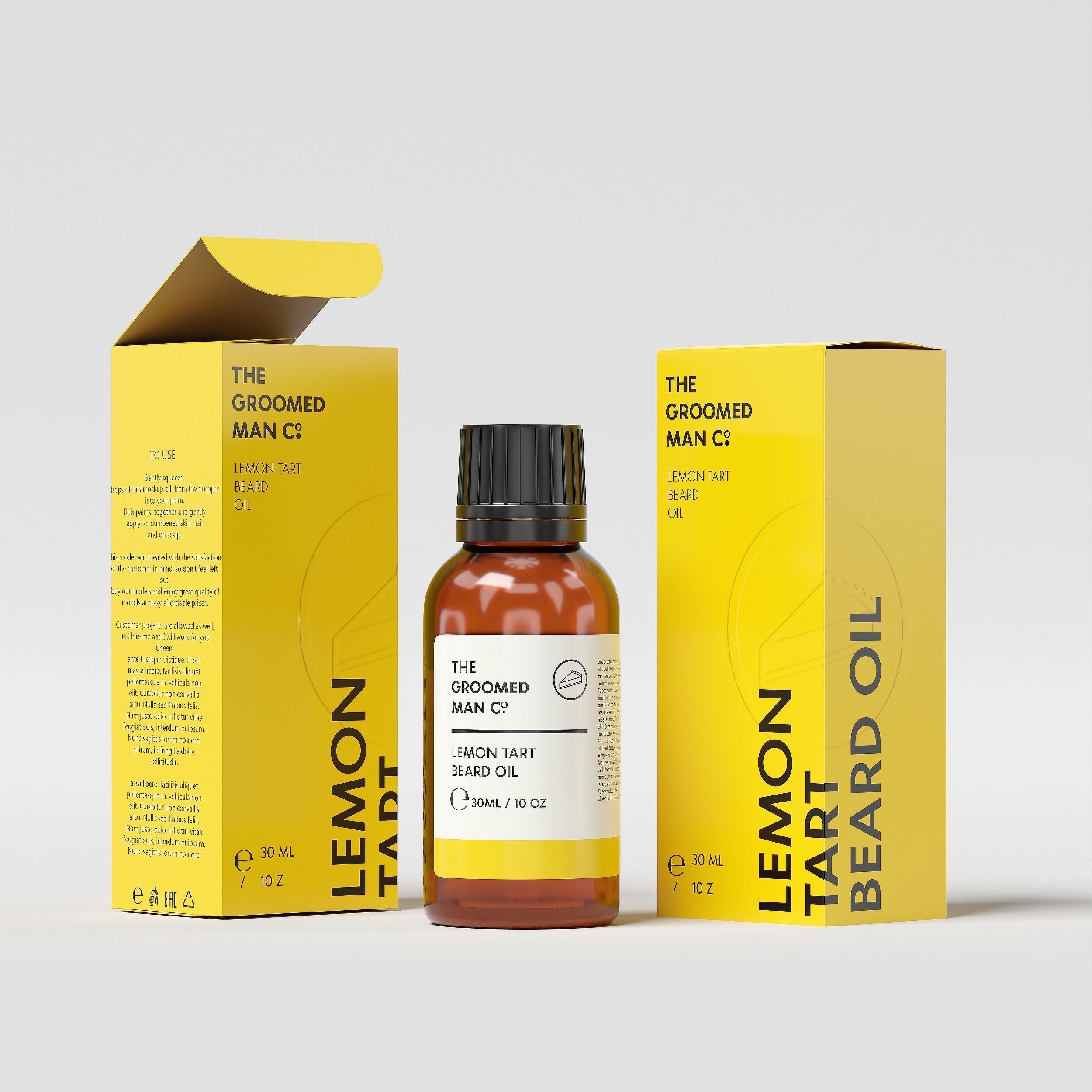 3D model The Groomed Man Morning Lemon Tart Beard Oil VR / AR / low ...