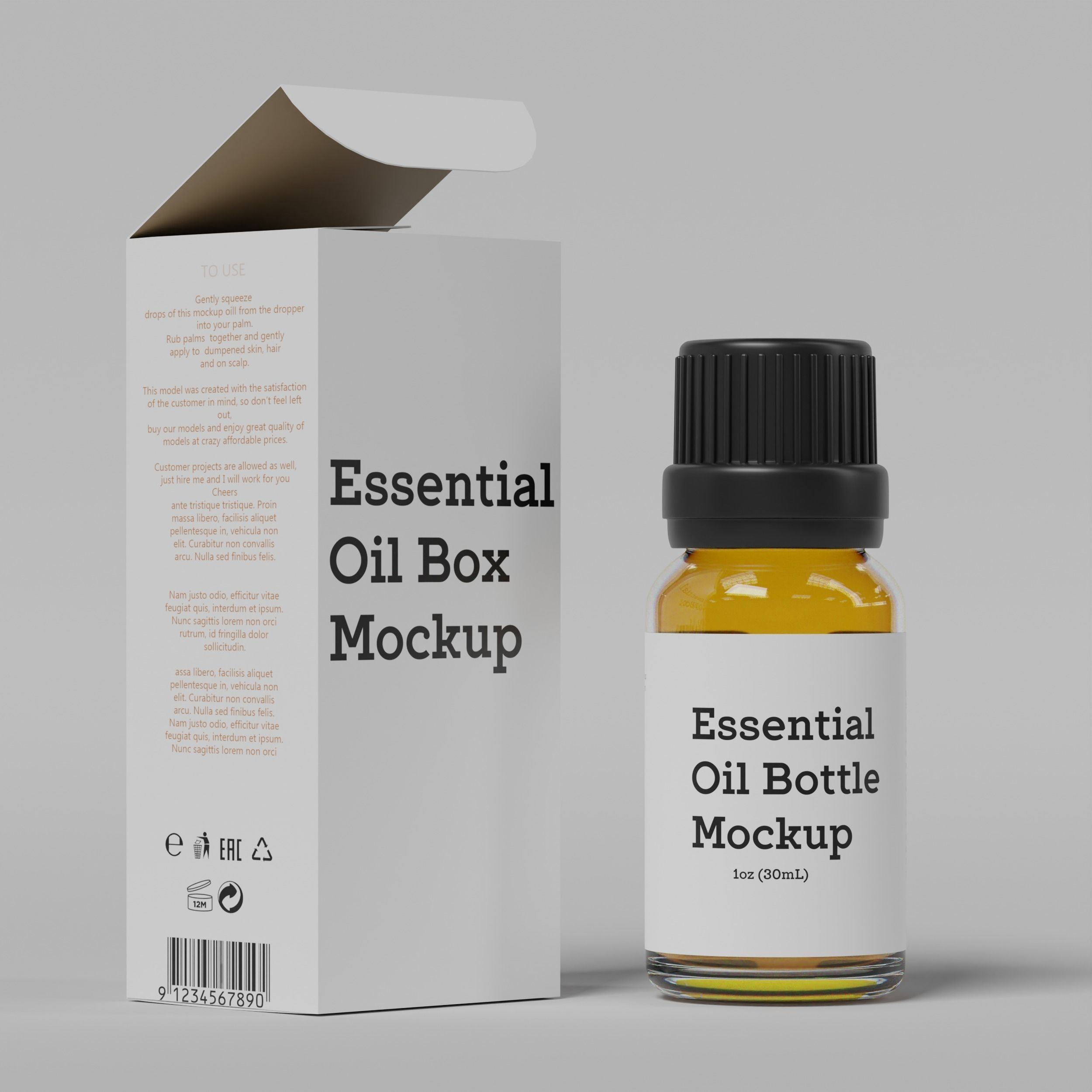 3D model Essential Oil Bottle Mockup VR / AR / low-poly | CGTrader
