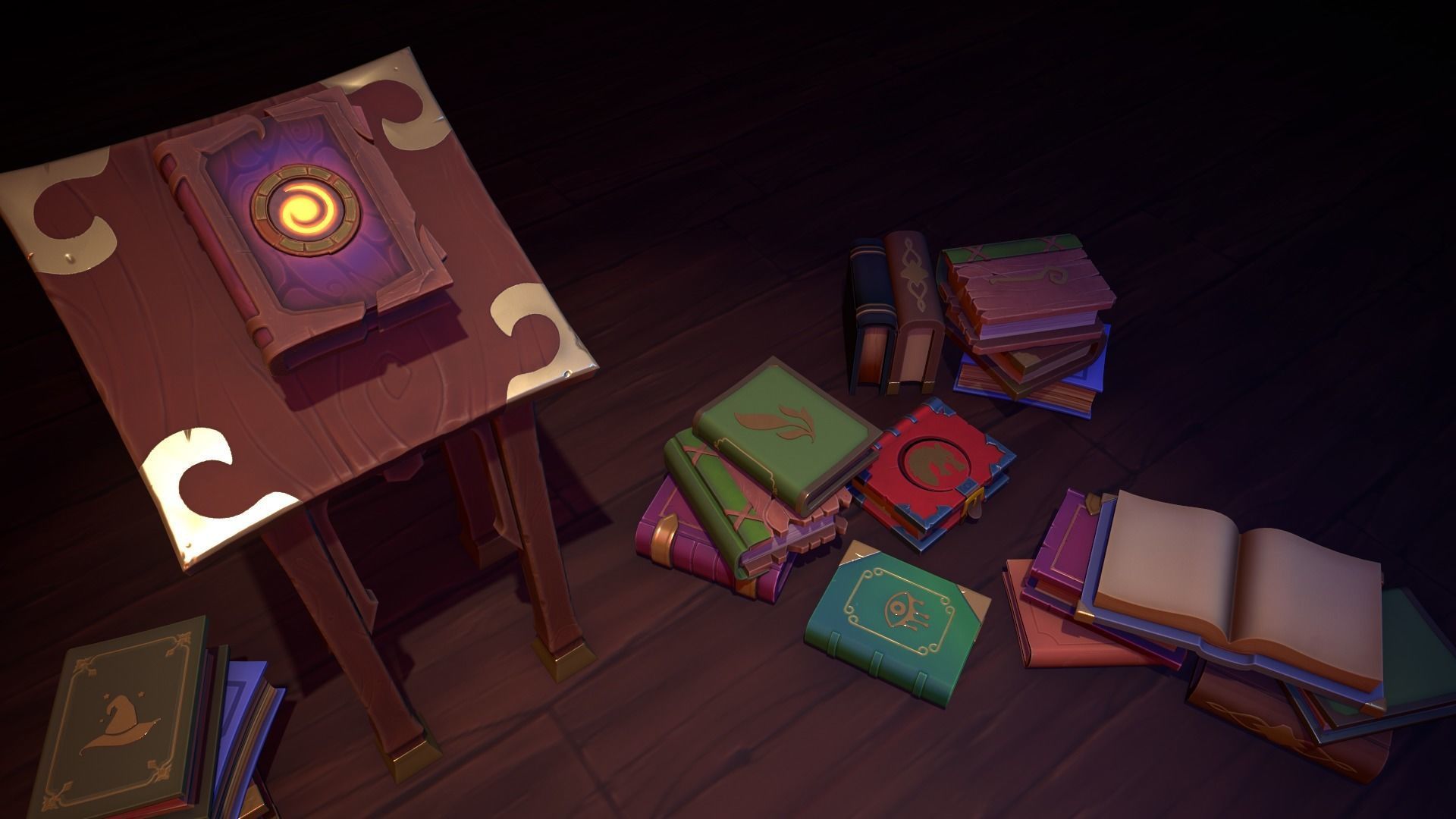 3D model Stylized Magic Books VR / AR / low-poly | CGTrader