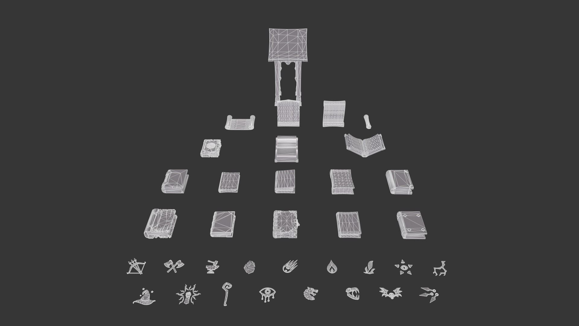 3D model Stylized Magic Books VR / AR / low-poly | CGTrader