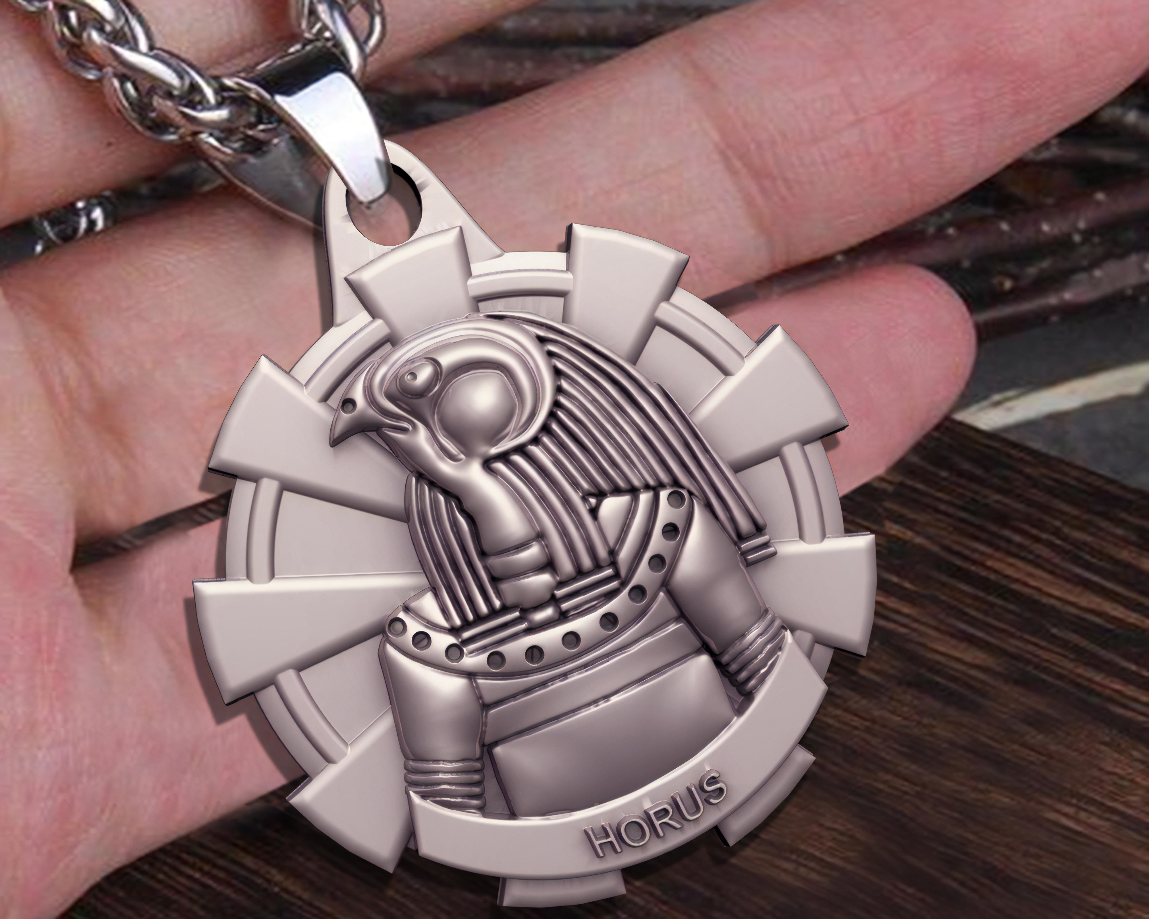 ANCIENT EGYPTIAN KING HORUS PENDANT B01 3D model 3D printable | CGTrader