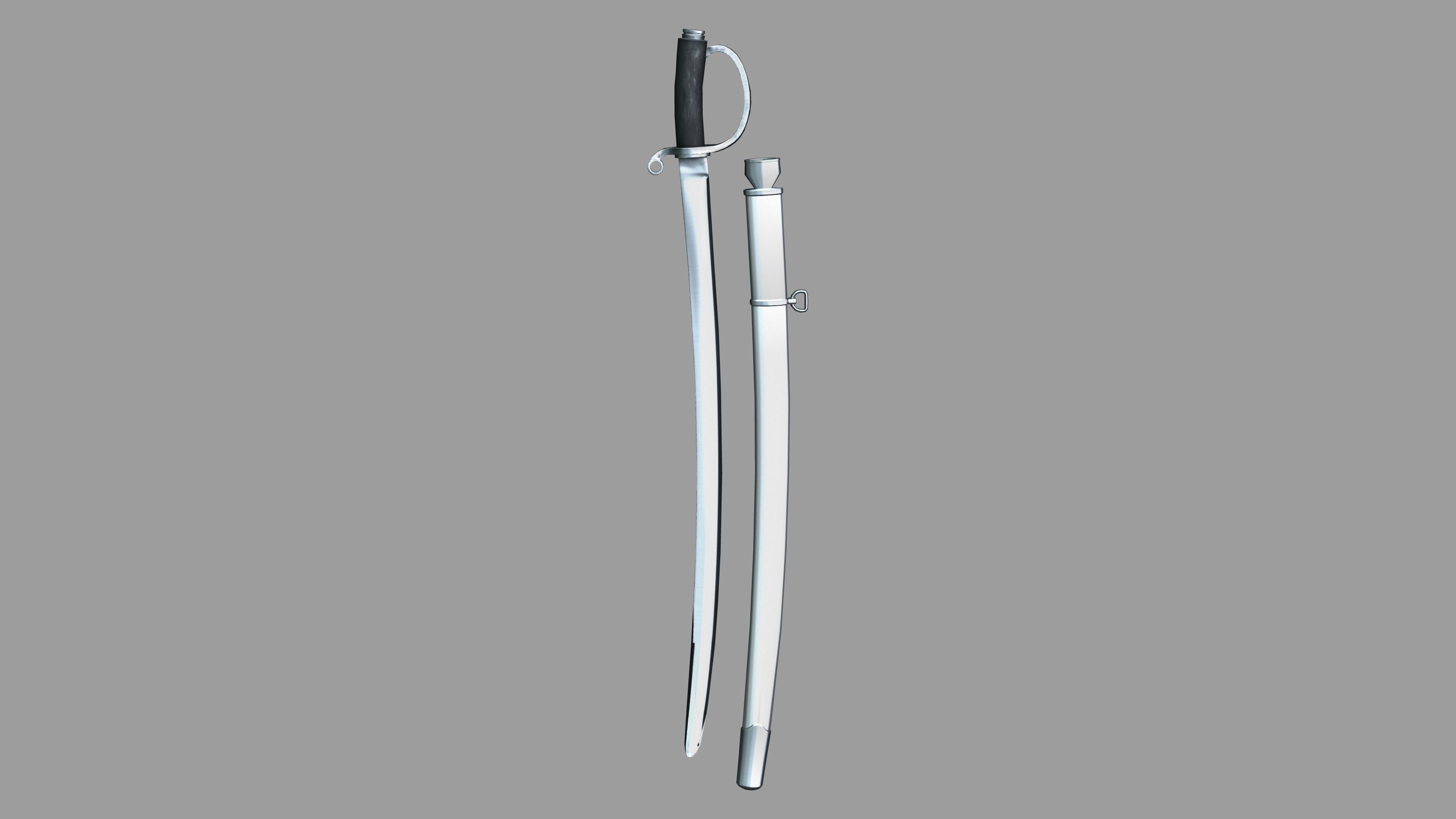 3D model Futuristic Sword Saber With Scabbard VR / AR / low-poly | CGTrader