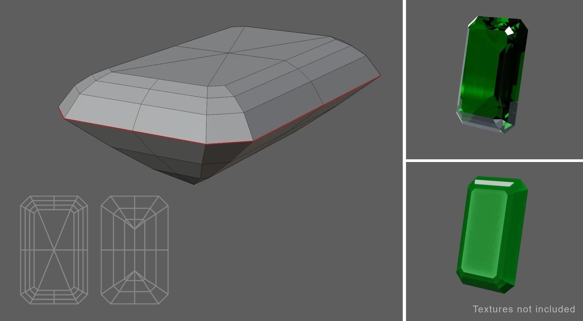 3D model Basic gem cuts for modelling and baking VR / AR / low-poly ...