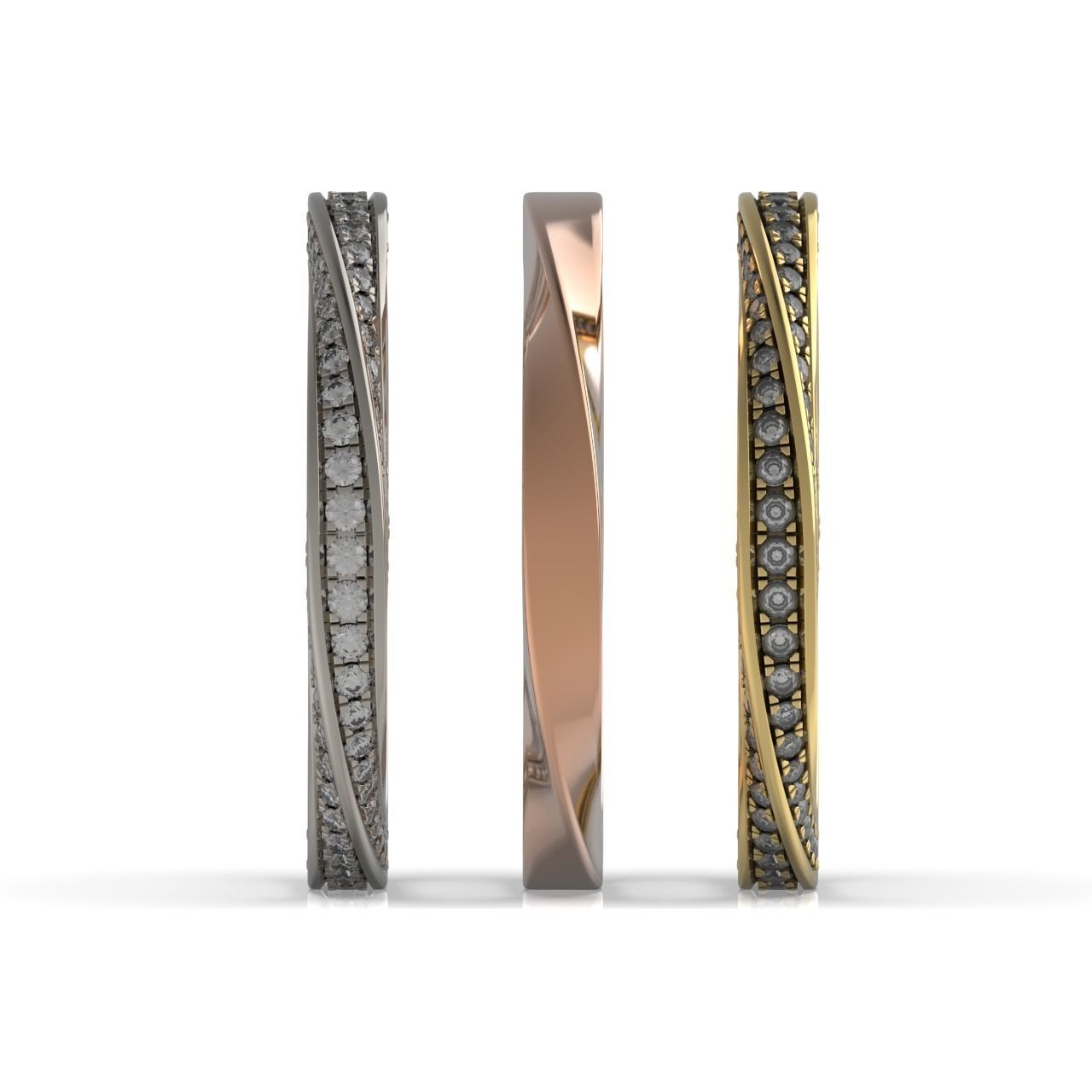 Spiral Diamond Band 3D model 3D printable | CGTrader