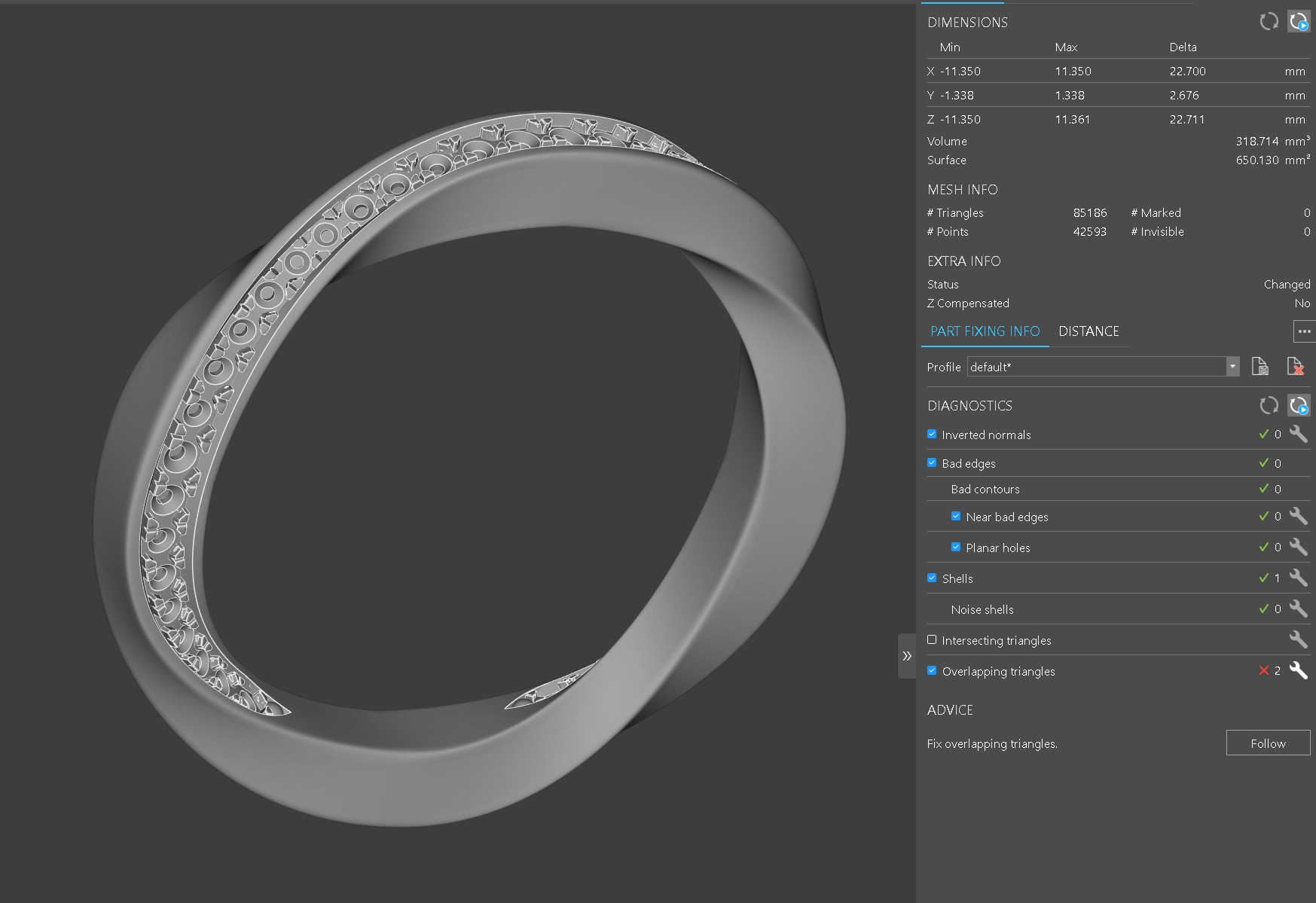 Spiral Diamond Band 3D model 3D printable | CGTrader