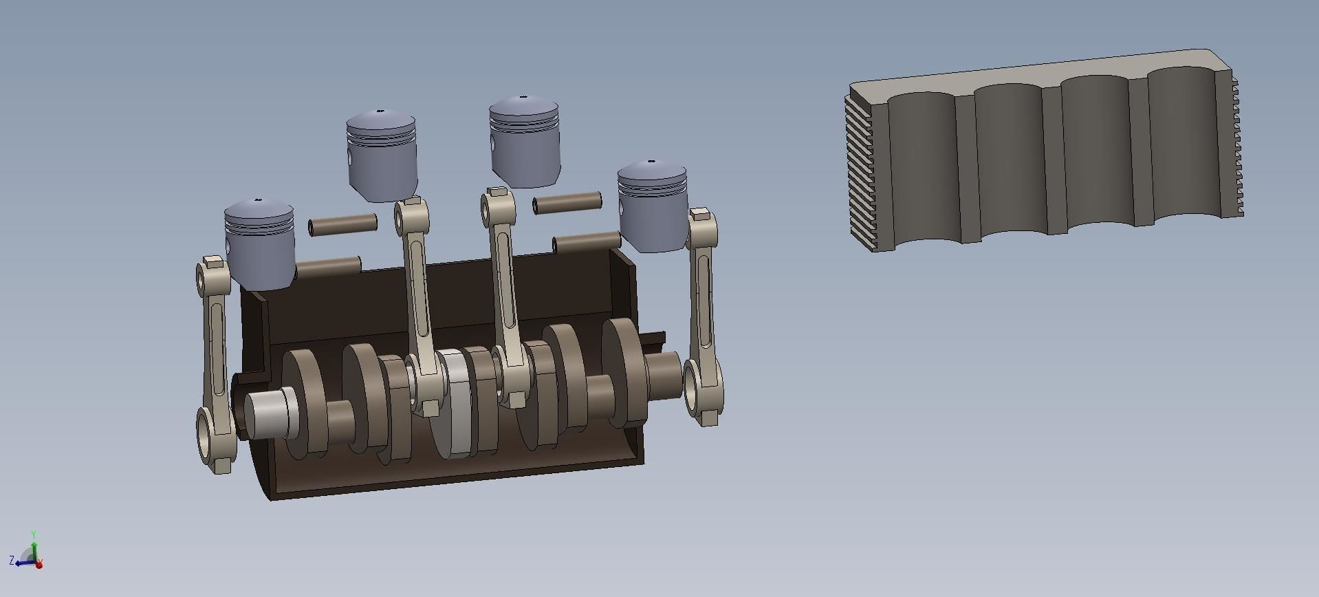 4 Cylinder Engine assembly 3D model | CGTrader