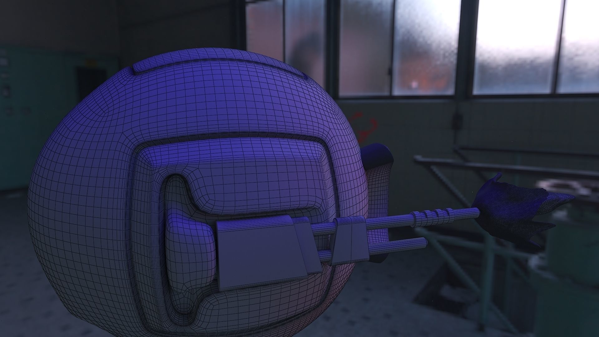 Scifi drone with gun shooting 3D model | CGTrader
