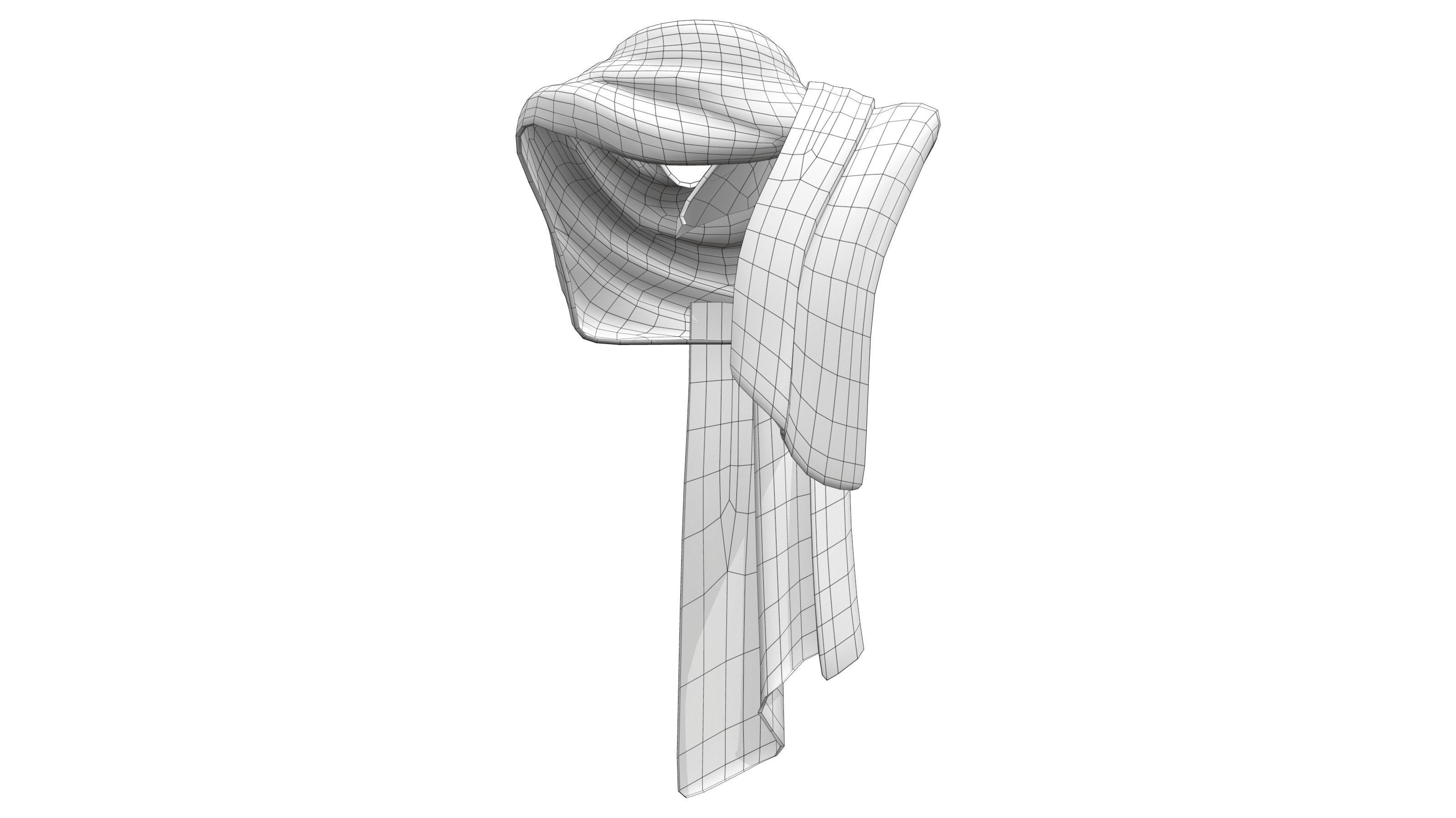 3D model Wrapped Around Neck Shawl VR / AR / low-poly | CGTrader