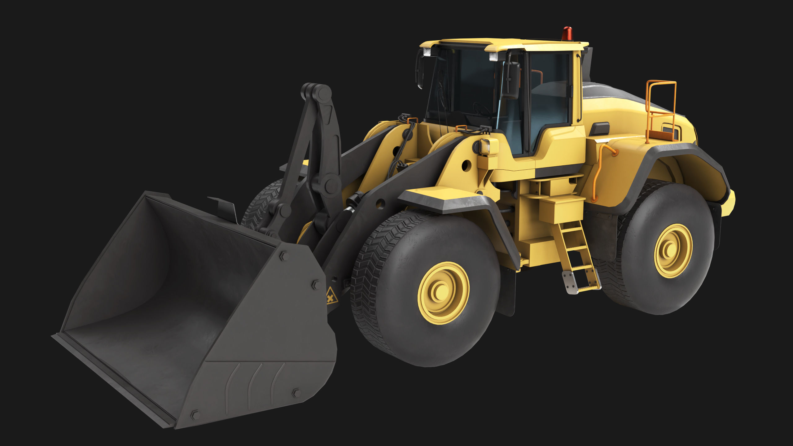 3D model Wheel Loader Mining Truck 02 All PBR Unity UE Textures VR / AR ...