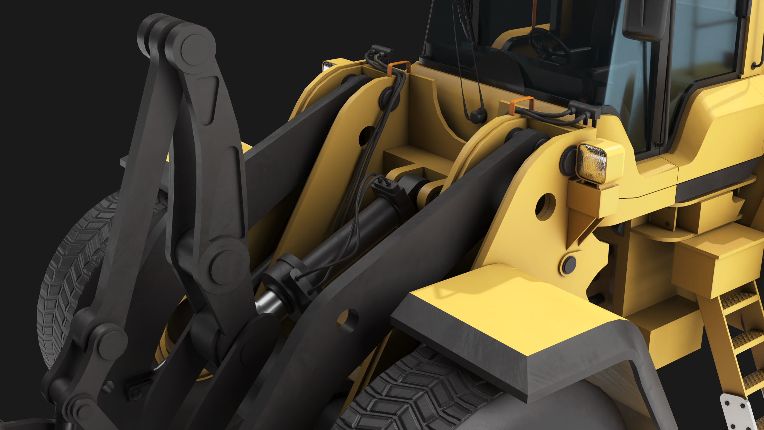 3D model Wheel Loader Mining Truck 02 All PBR Unity UE Textures VR / AR ...