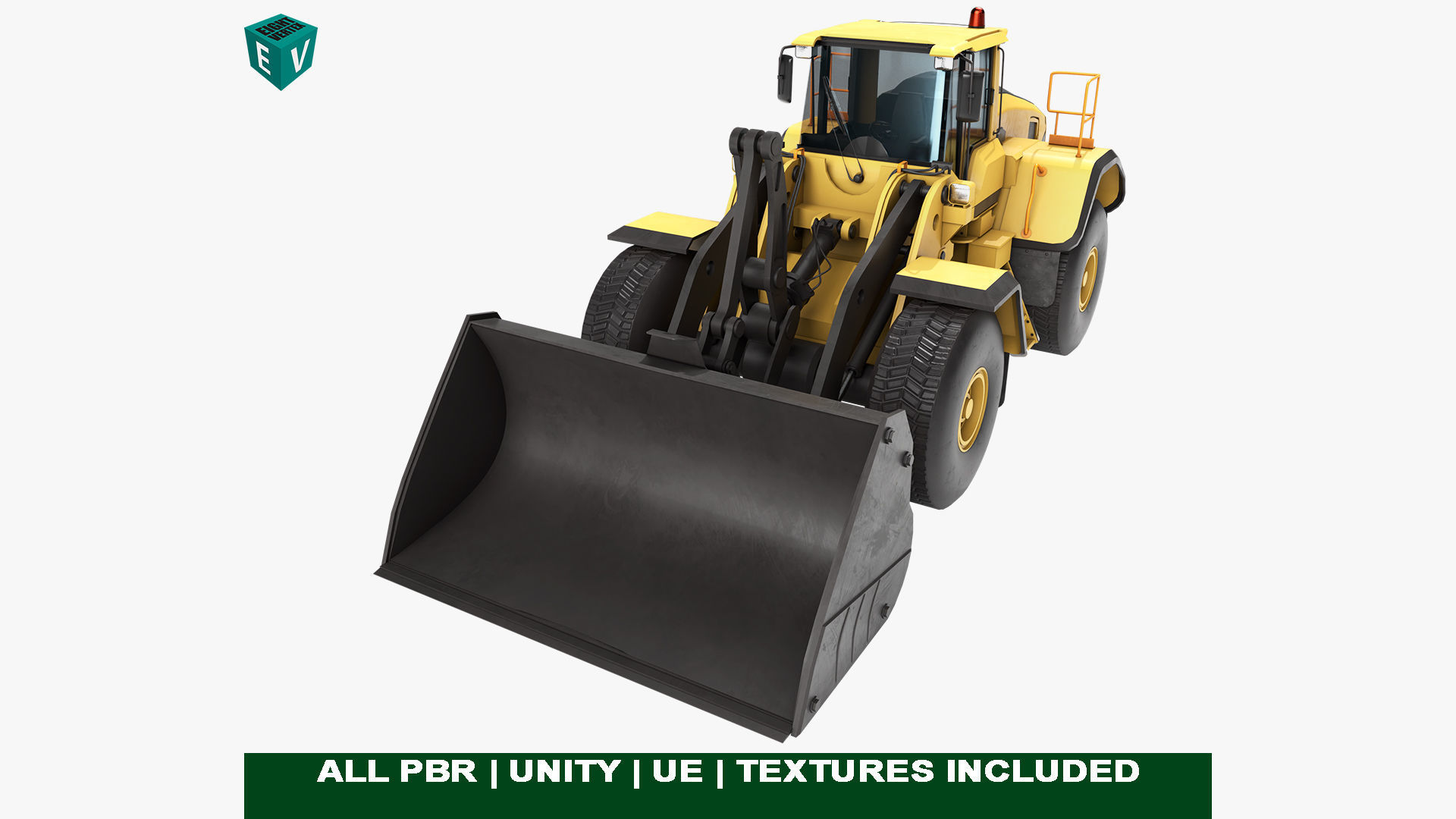 3D model Wheel Loader Mining Truck 02 All PBR Unity UE Textures VR / AR ...