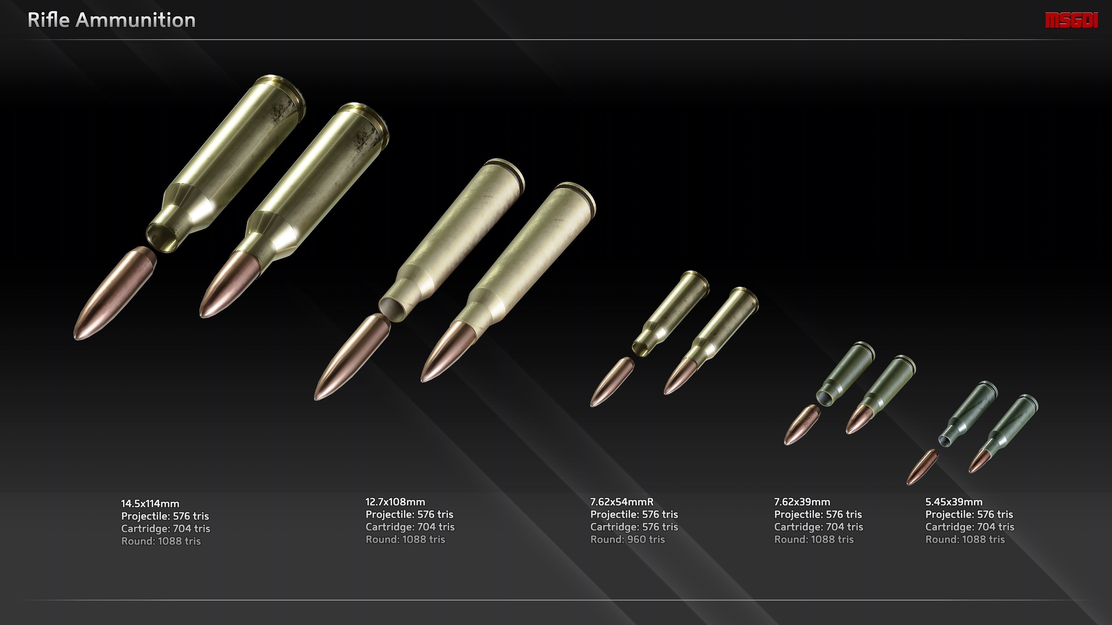 3D model Russian Ammunition VR / AR / low-poly | CGTrader