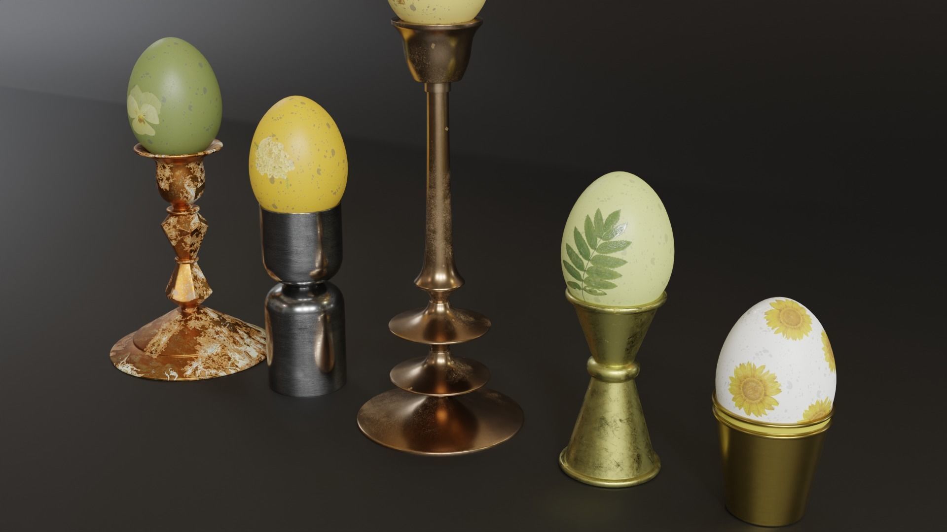 Easter Egg Candlesticks 3D model | CGTrader