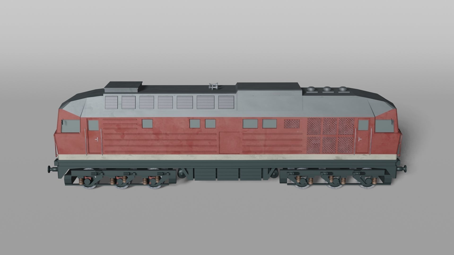 Old East-German Diesel locomotive 3D model | CGTrader