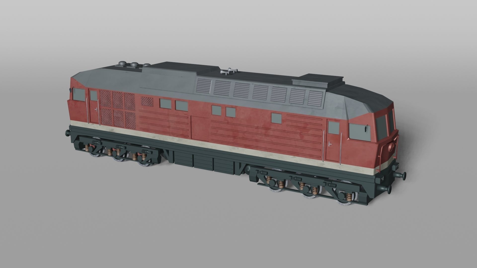Old East-German Diesel locomotive 3D model | CGTrader