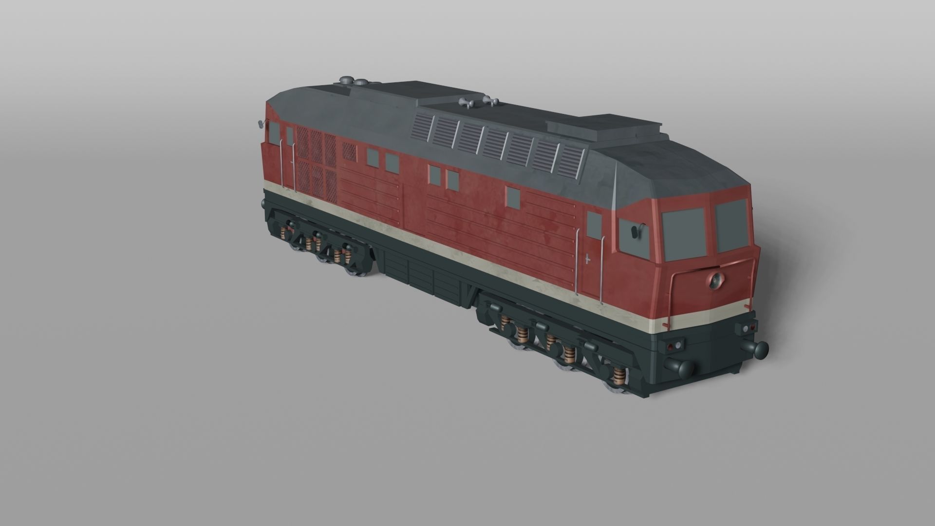 Old East-German Diesel locomotive 3D model | CGTrader