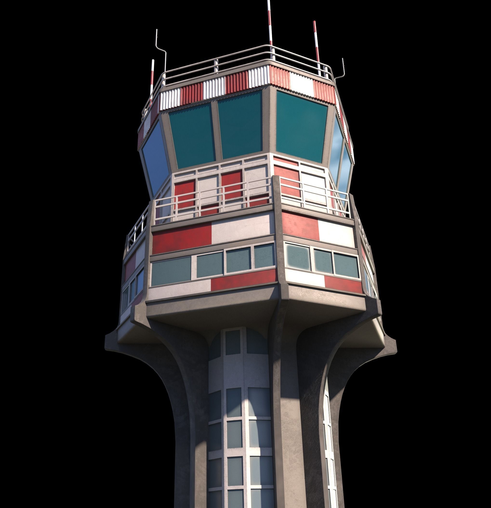 3D model palermo airport traffic control tower VR / AR / low-poly | CGTrader