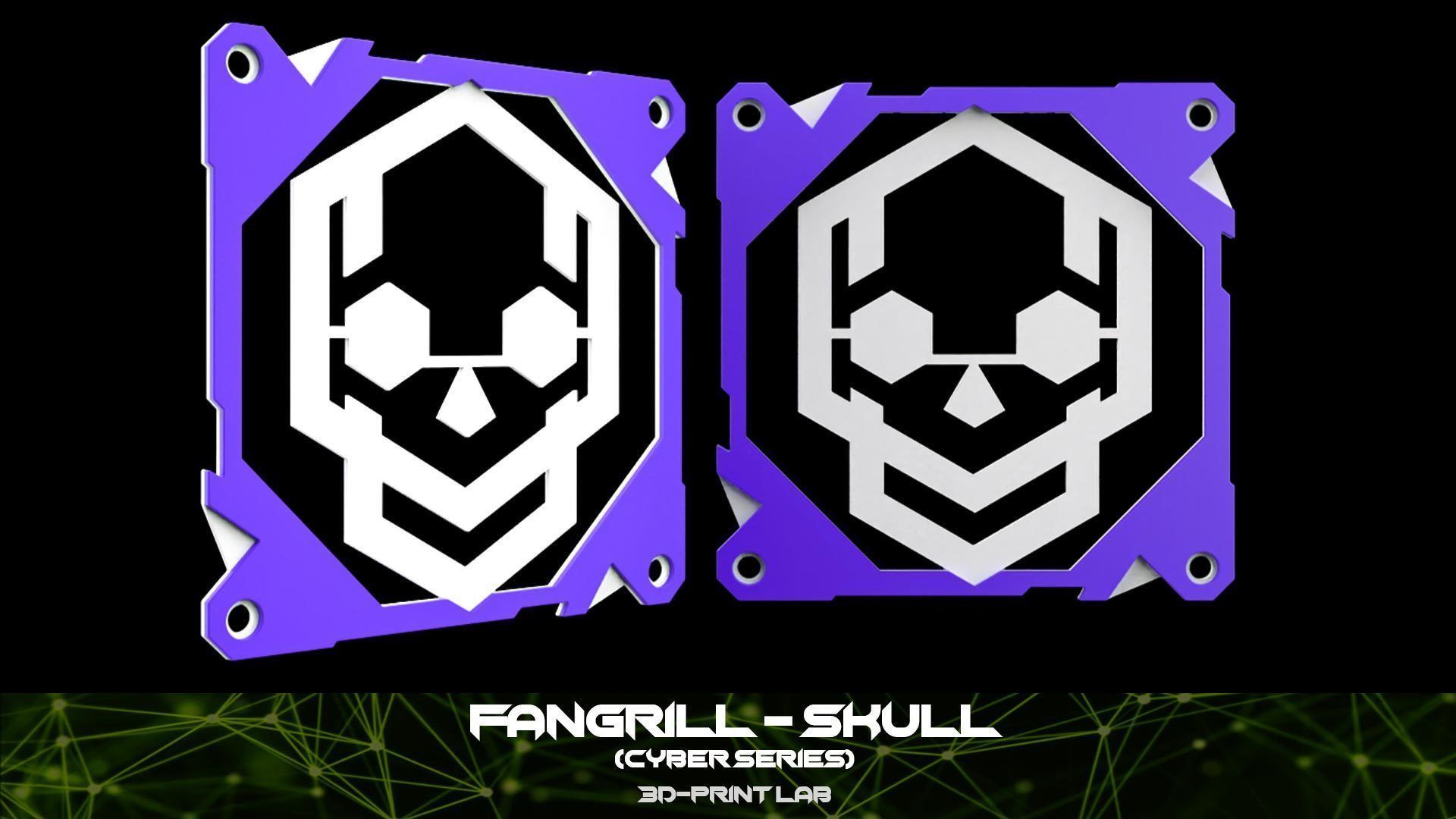 Fan Grill - Cyber series - Skull 3D model 3D printable | CGTrader