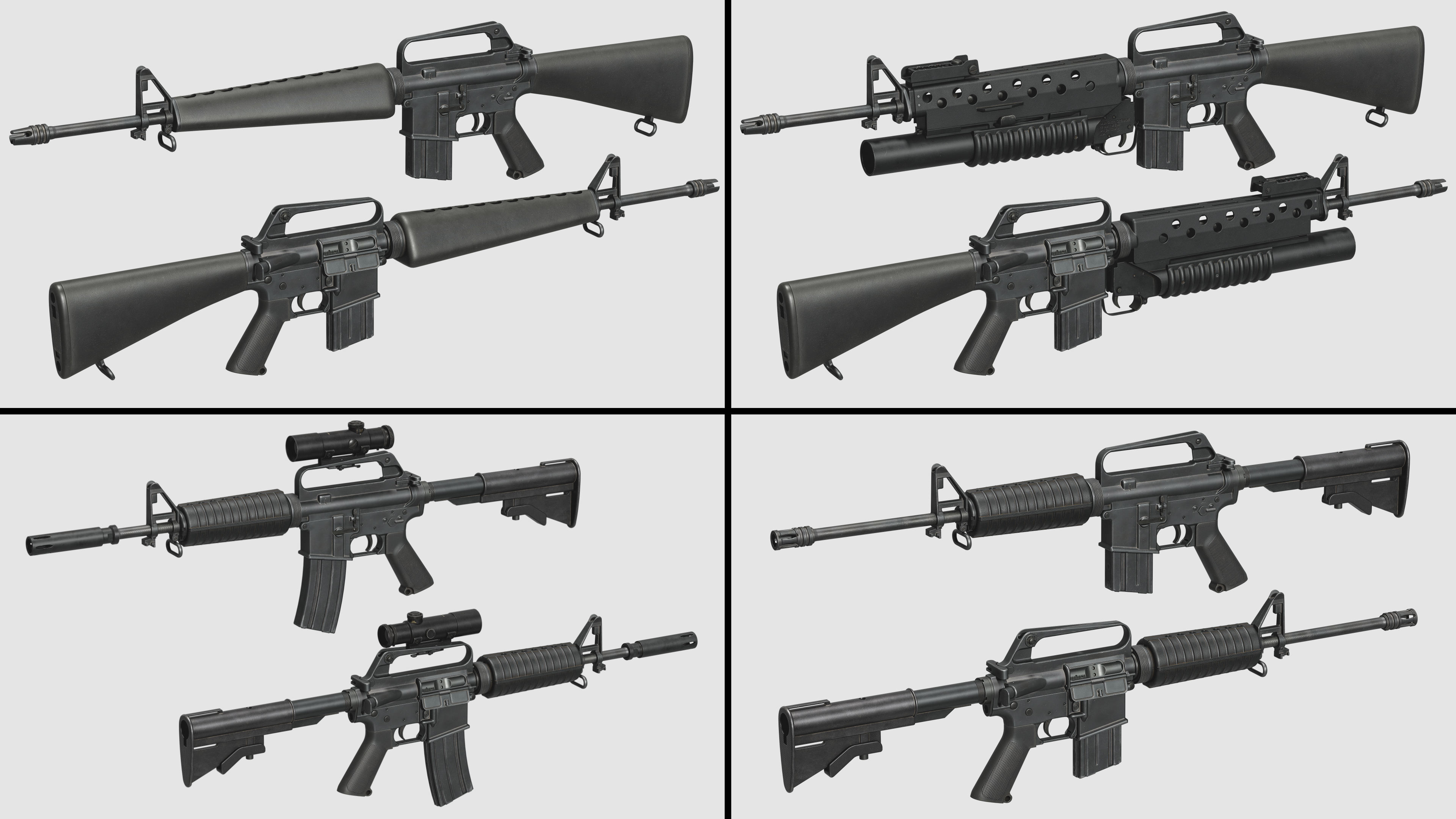 3D model M16 - M203 Grenade Launcher VR / AR / low-poly | CGTrader