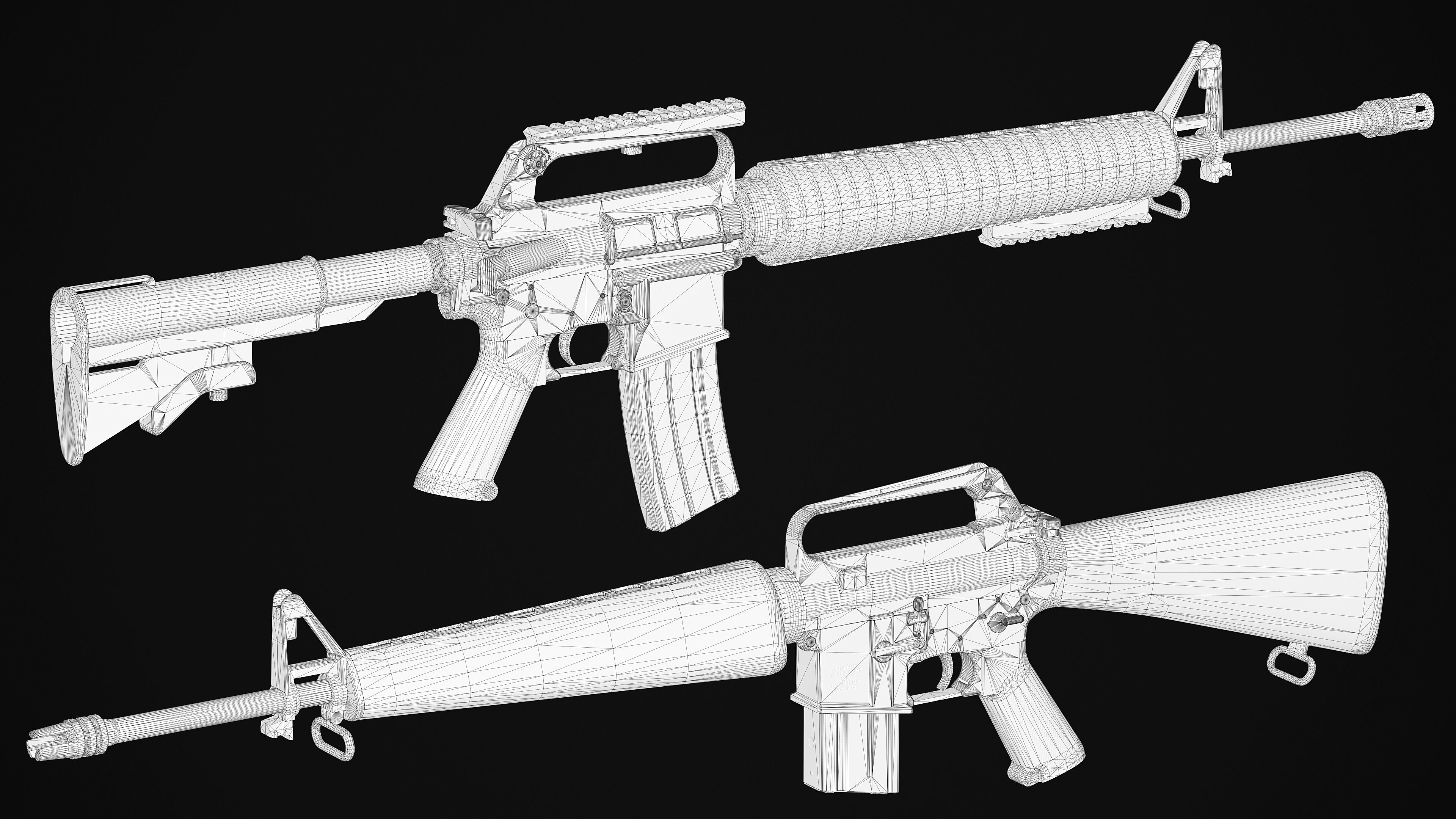 3D model M16 - M203 Grenade Launcher VR / AR / low-poly | CGTrader