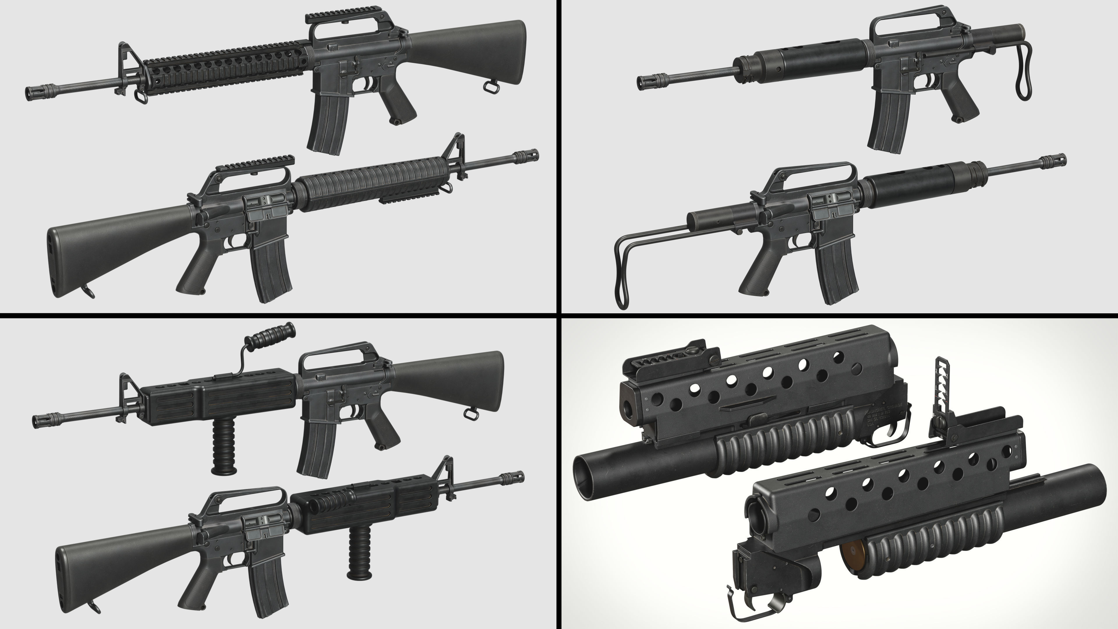 3D model M16 - M203 Grenade Launcher VR / AR / low-poly | CGTrader