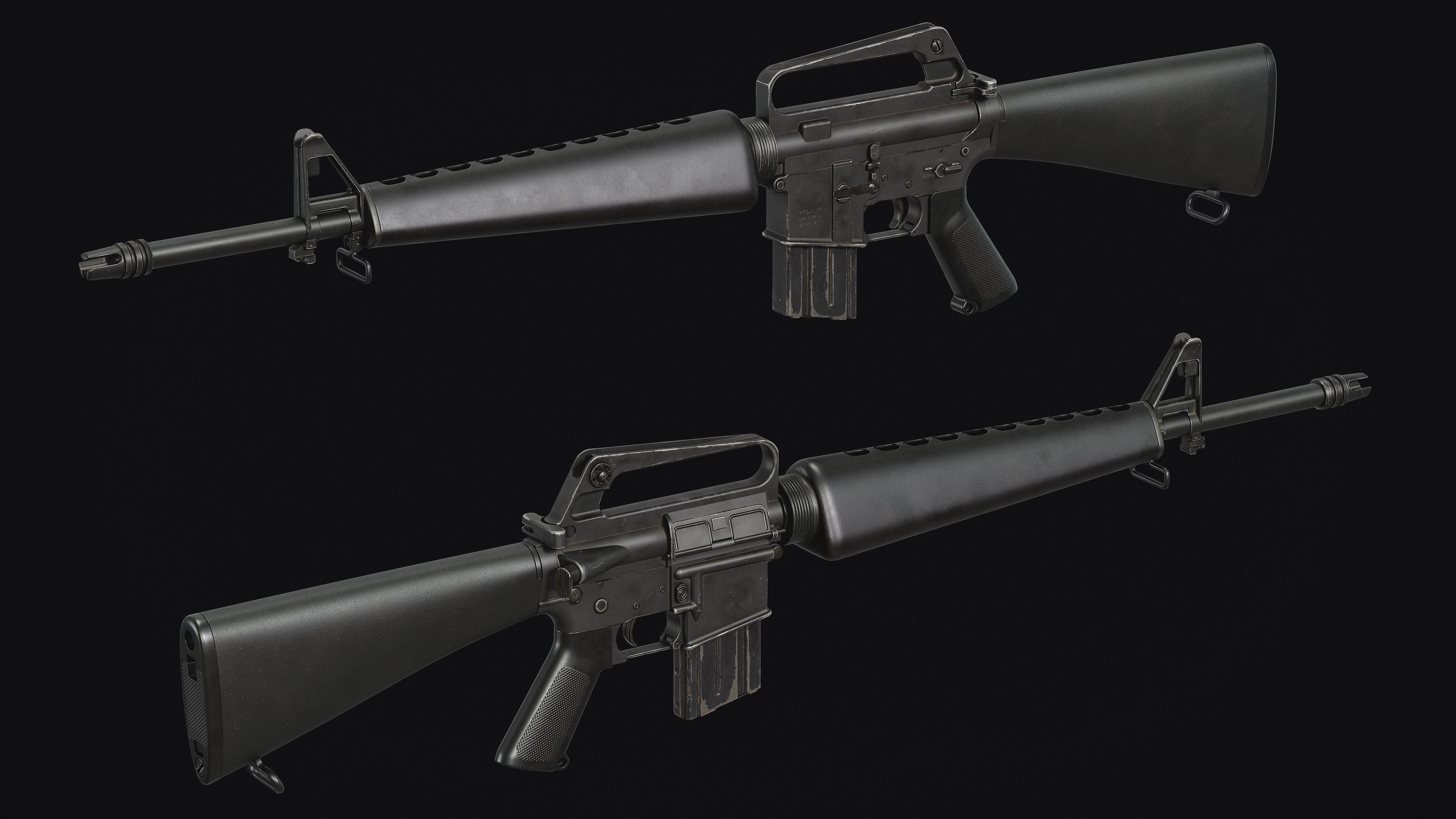 3D model M16 - M203 Grenade Launcher VR / AR / low-poly | CGTrader