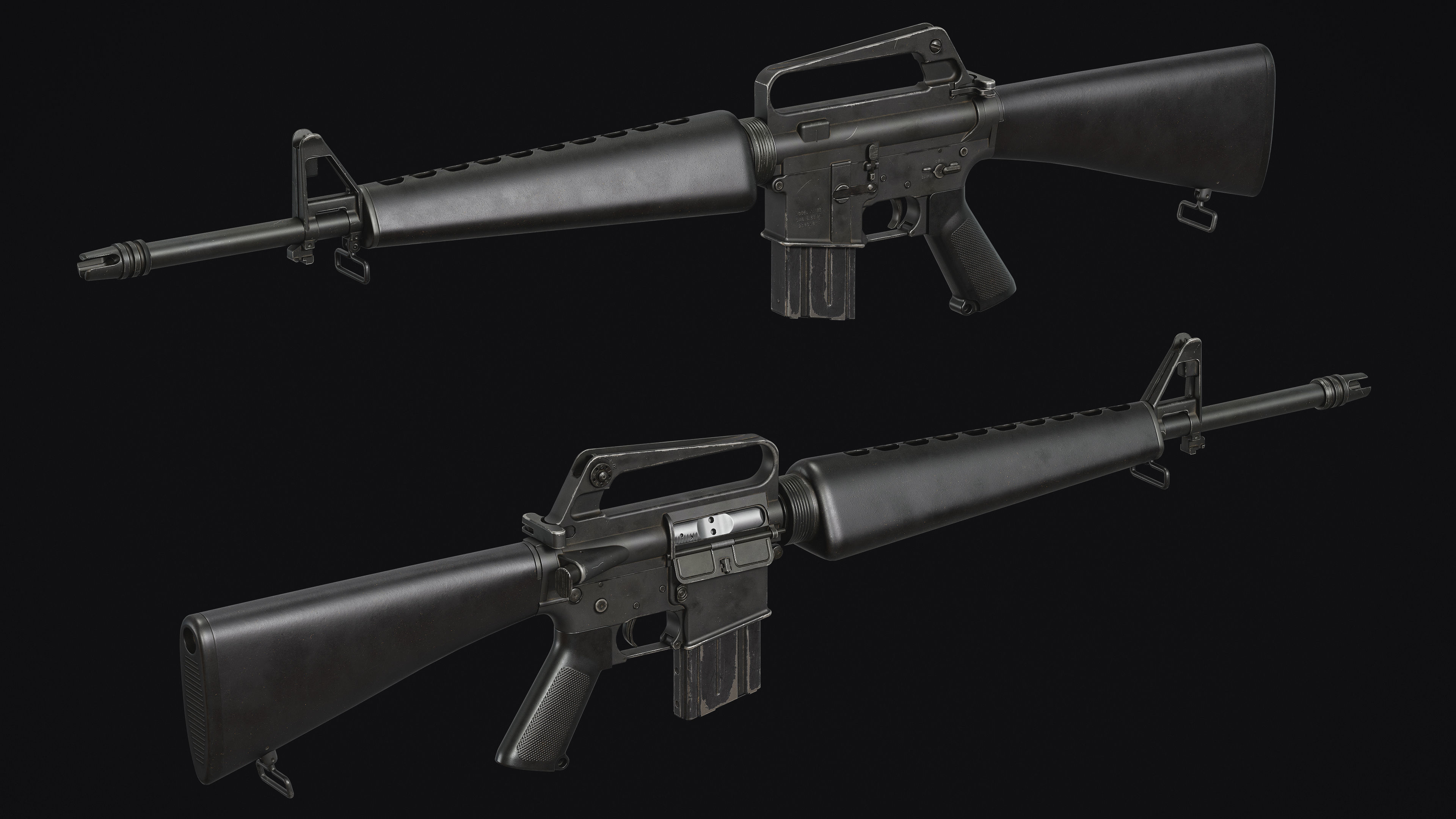 3D model M16 - M203 Grenade Launcher VR / AR / low-poly | CGTrader