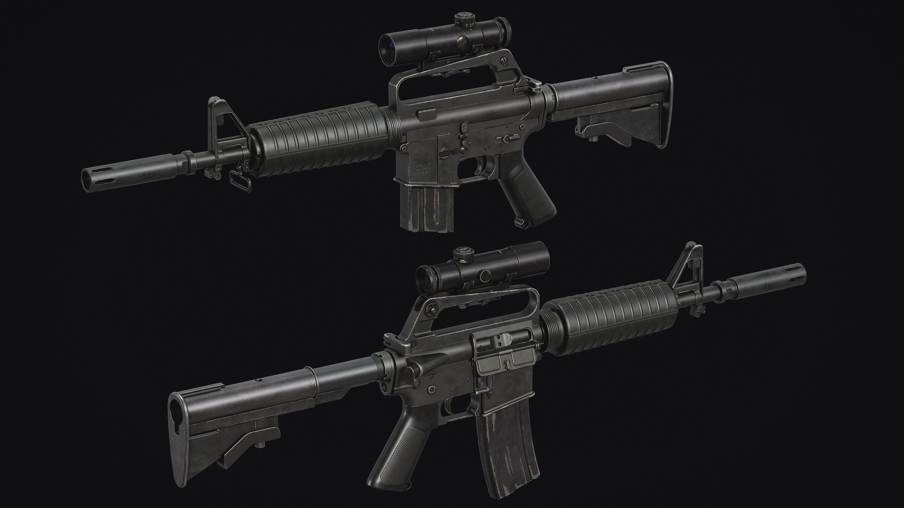 3D model M16 - M203 Grenade Launcher VR / AR / low-poly | CGTrader