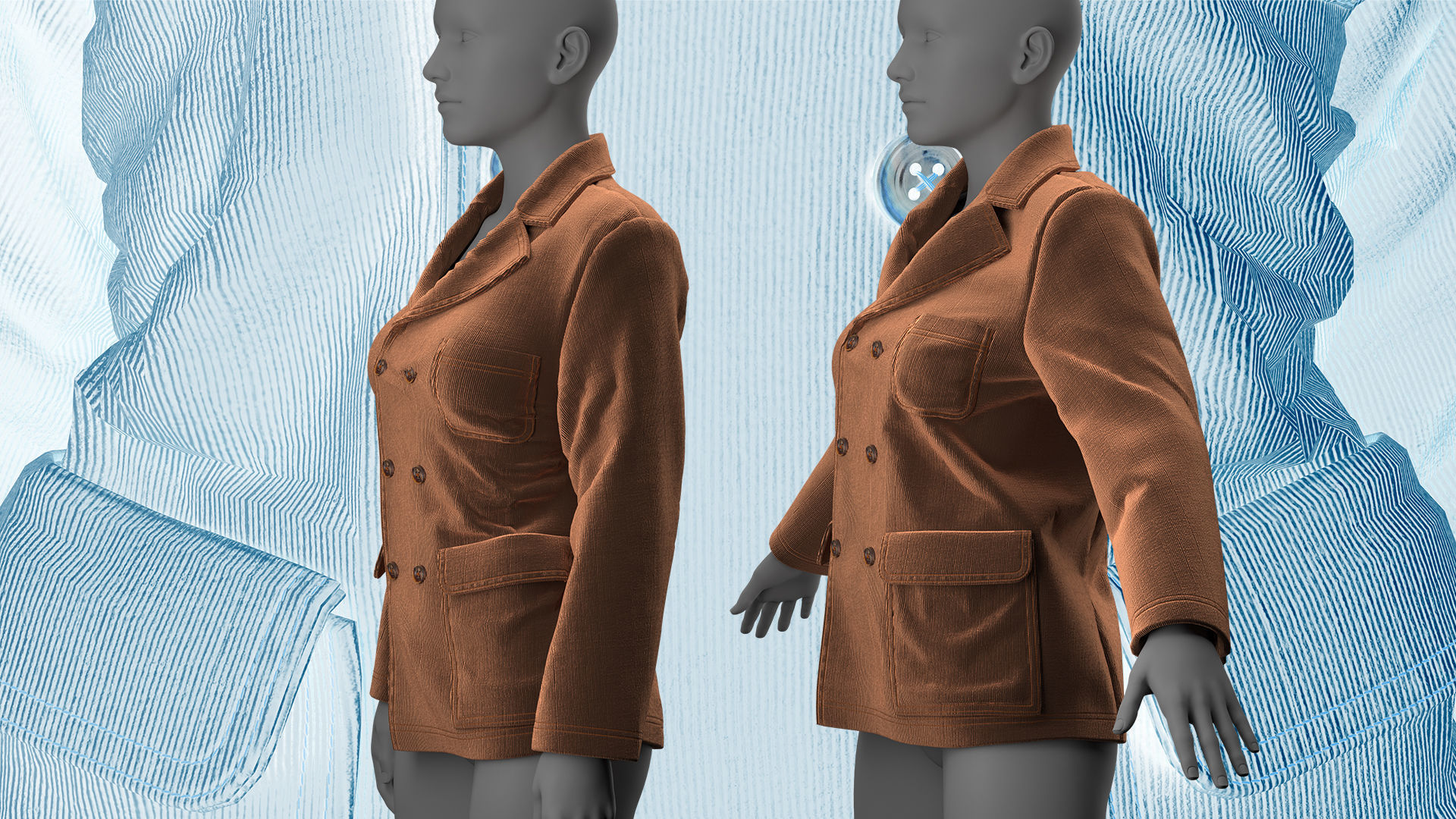 Corduroy Jacket Fitted to Gen8 Body Mesh 3D model | CGTrader